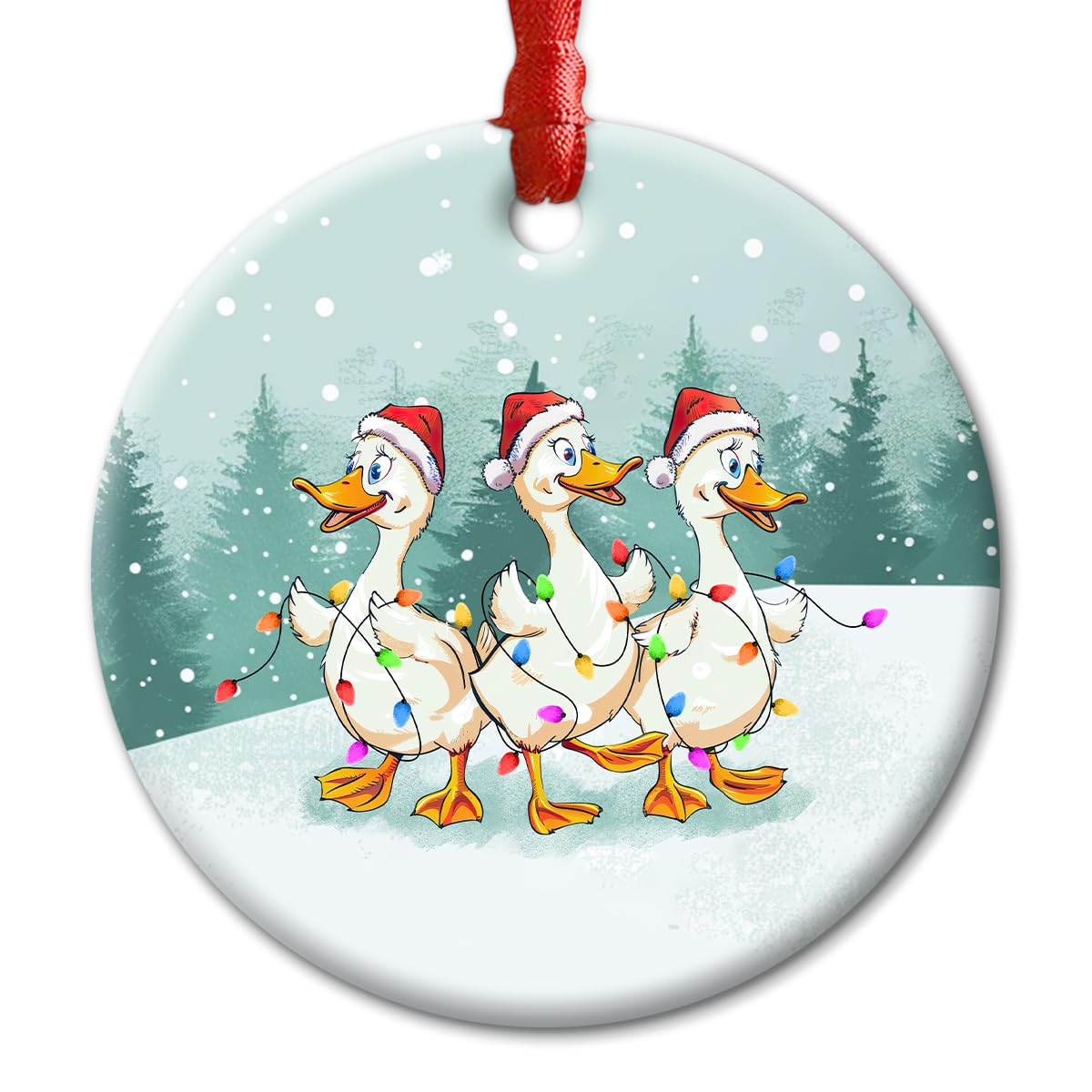 Amazon.com: CHOANG Ducks Christmas Ceramic Ornaments - Super Cute Ducks ...
