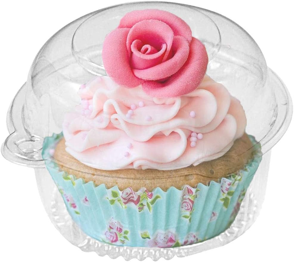 Amazon.com: Weierken 50 pcs Individual Cupcake Container, Clear Plastic ...