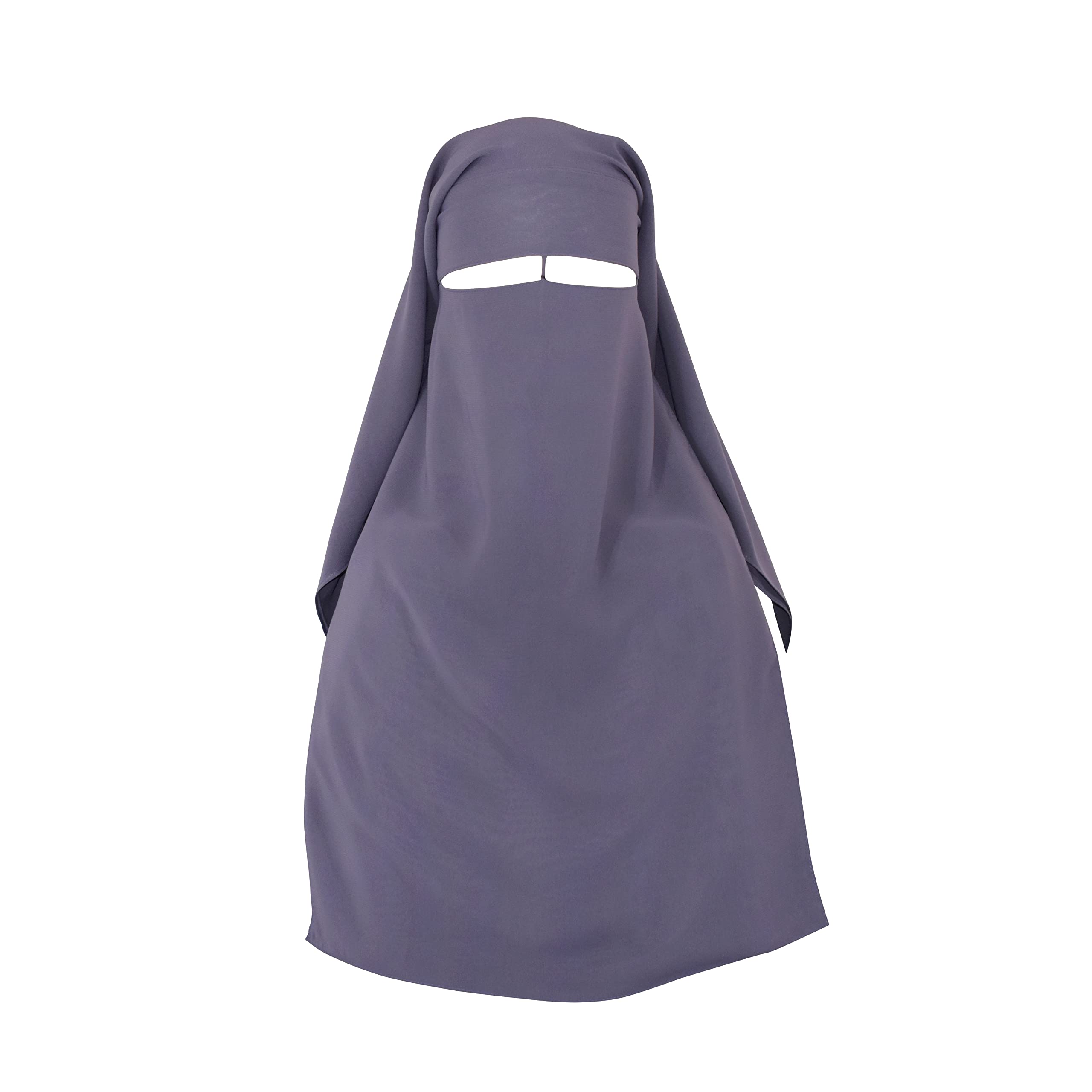Assabiroun 3 Layers Niqab Burqa Face Veil long Black Nikab- Breathable ...