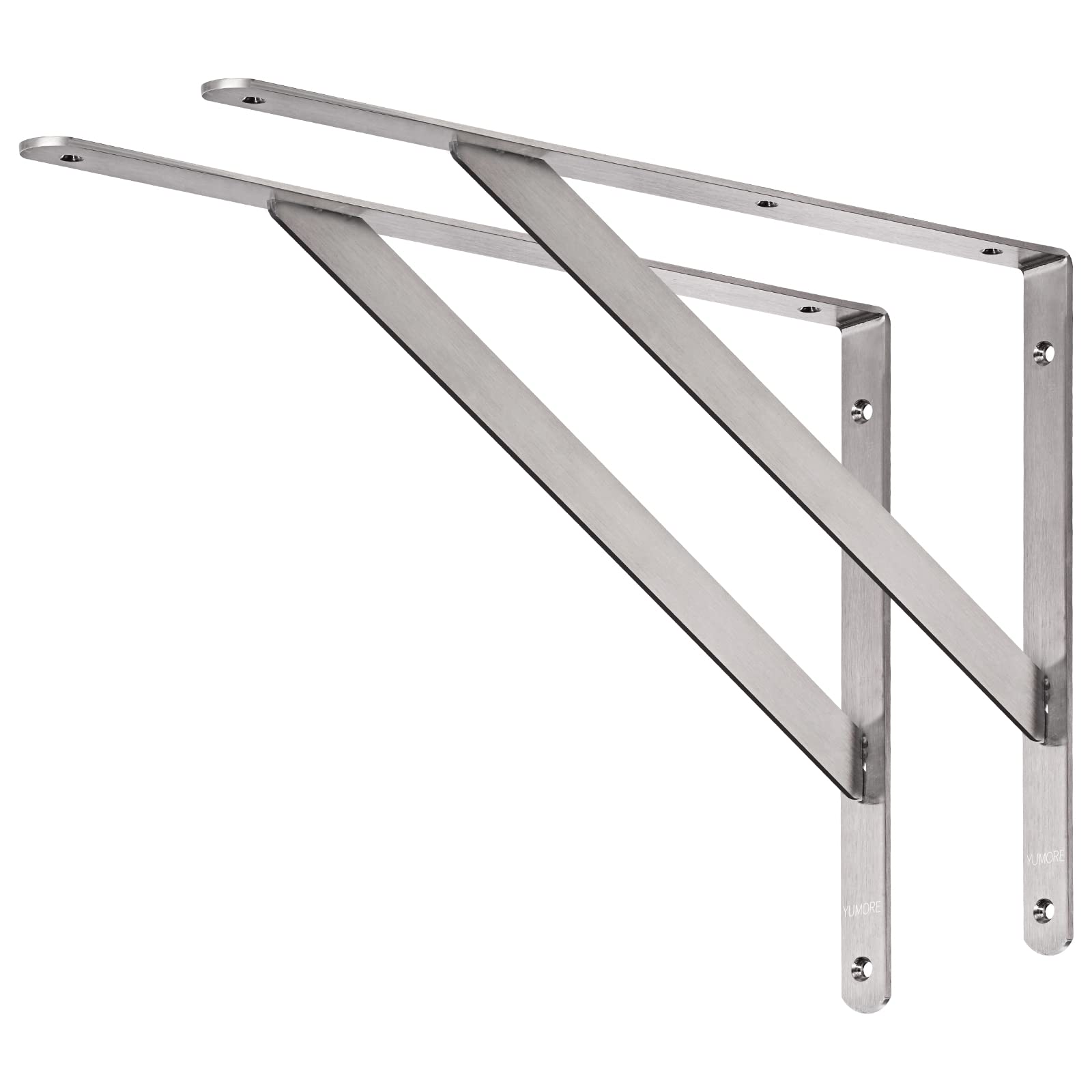 YUMORE 18" Shelf Bracket Stainless Steel, Heavy Duty Solid Shelf ...