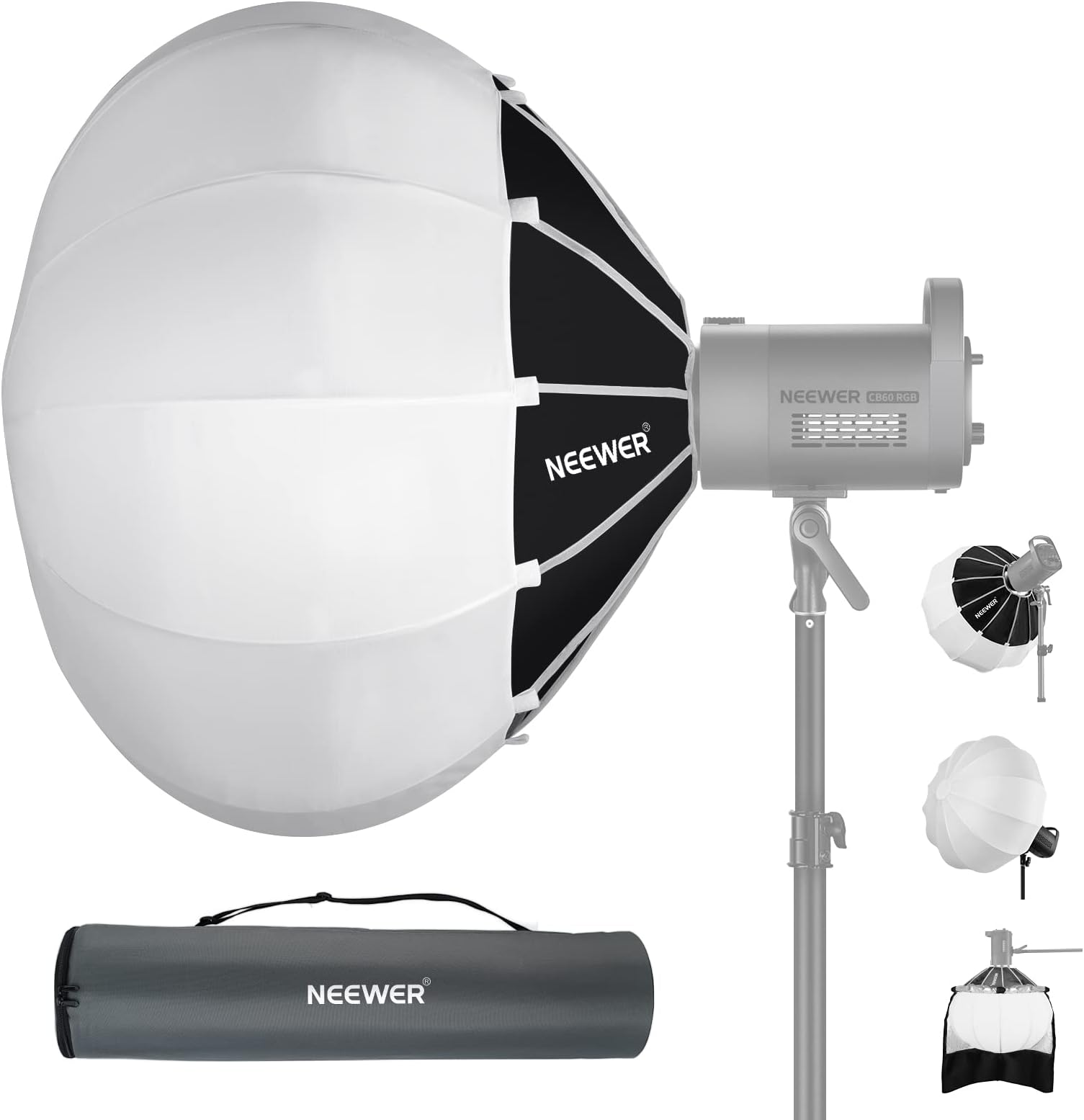 NEEWER 65cm Softbox Lanterne,Libération Rapide,Diffuseur de lumière 360 ...