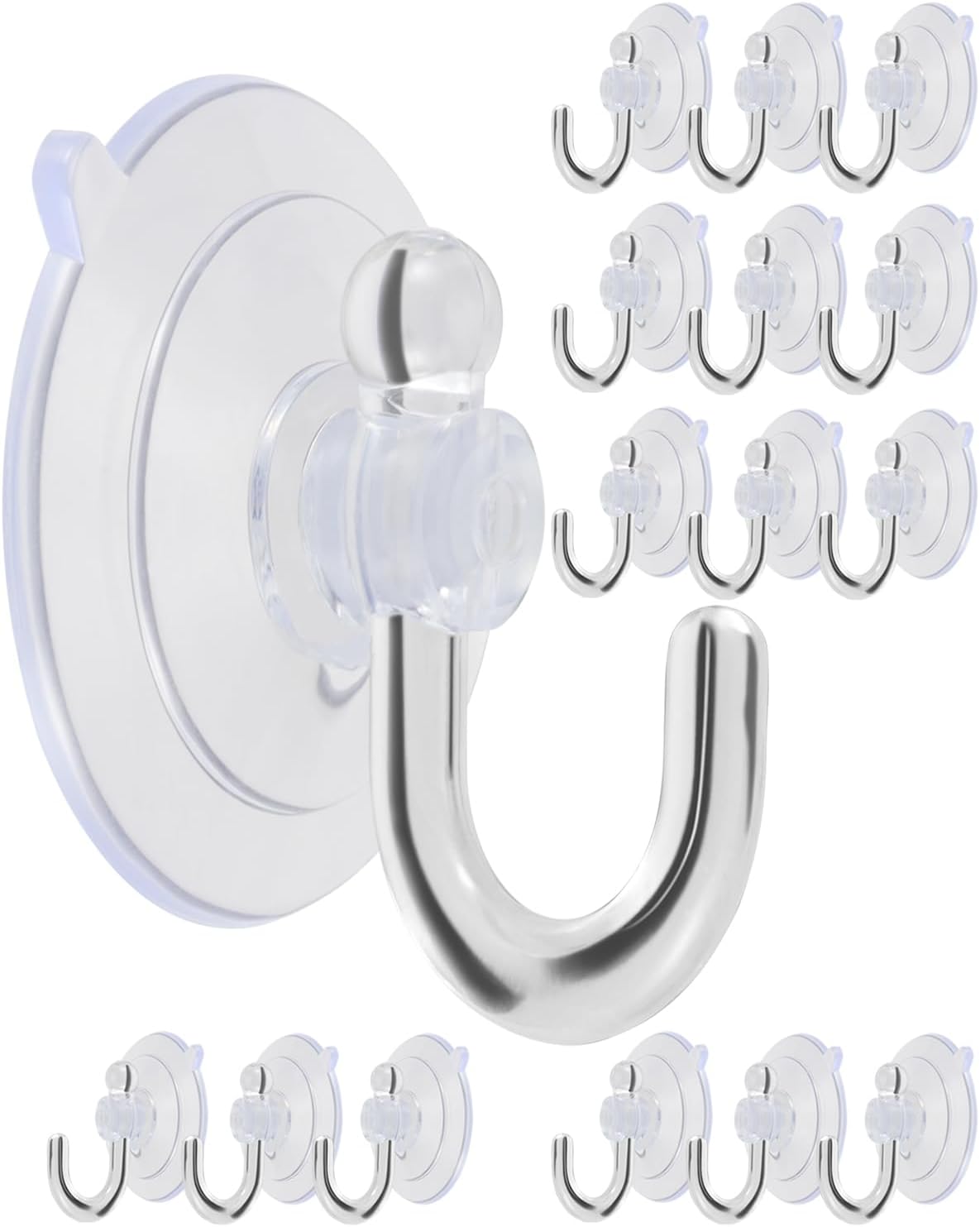Amazon.com: TUGEUNYU 15 Pack Suction Cup Hooks,Thicken Transparent ...