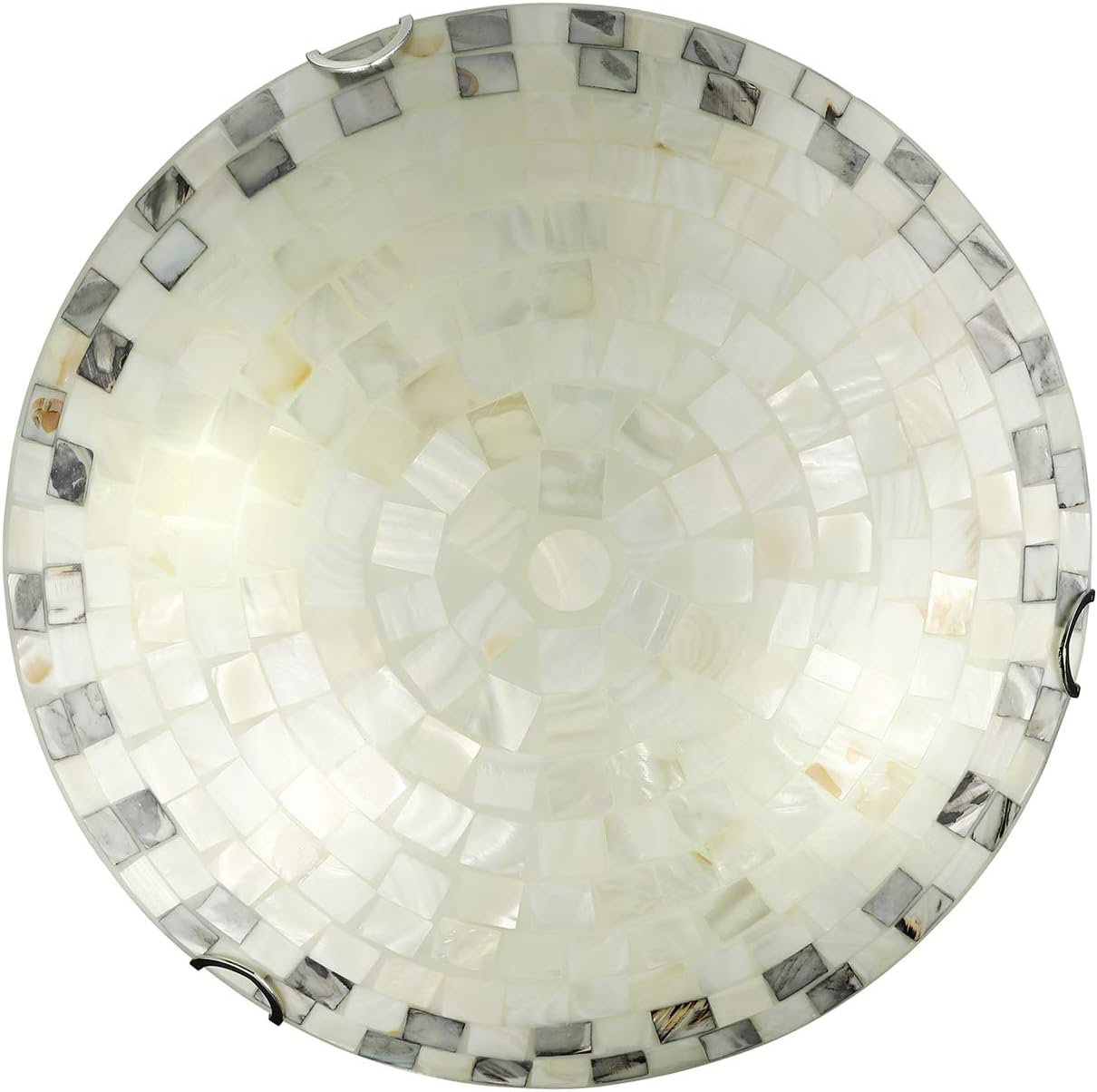 LITFAD 2 Lights Shell Shade Flush Mount Ceiling Lights Stain Glass ...