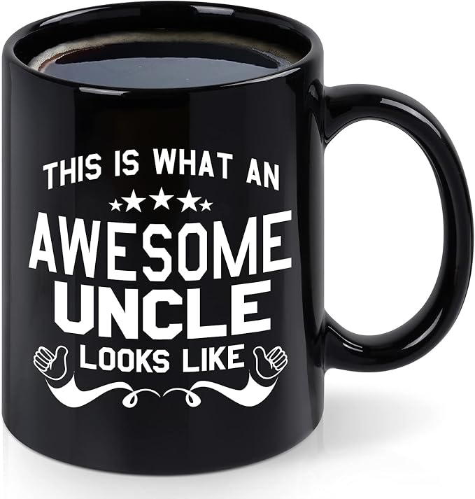 Amazon.com: Awesome Uncle Coffee Mug - 11oz Black for Uncle from Niece ...