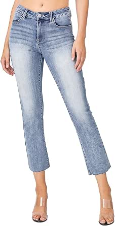 SALT TREE Risen Jeans - Mid Rise Straight Raw Edge Jeans - RDP5203 at ...