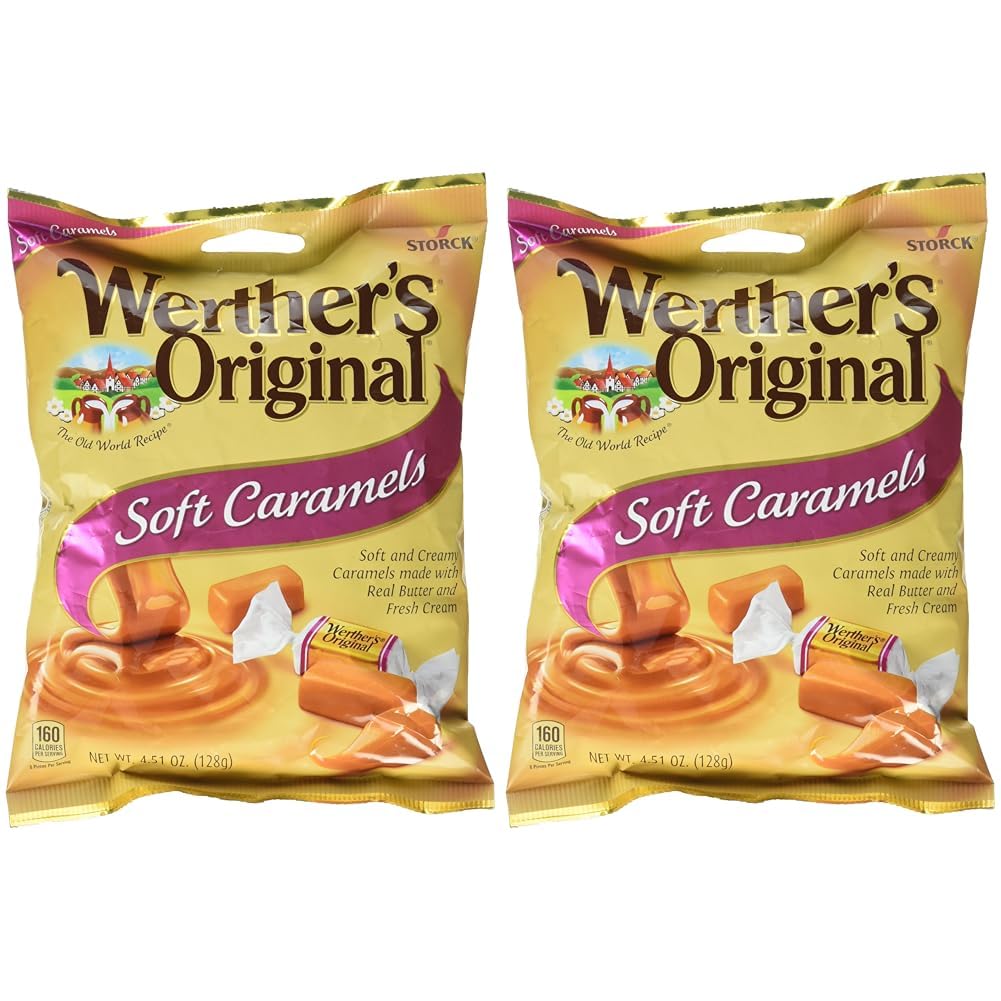 Amazon.com : WERTHER'S ORIGINAL SOFT CARAMELS 4.51oz PACKAGE (Pack of 2 ...