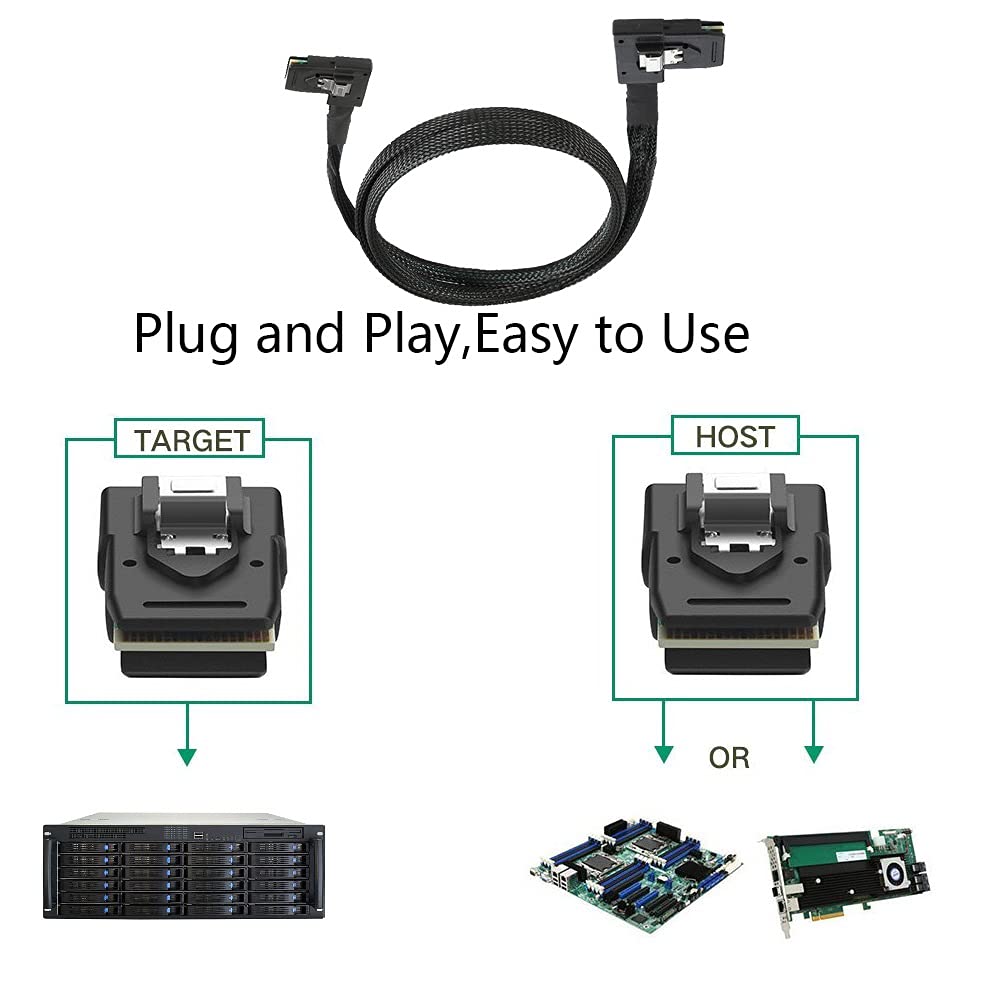 Snapklik.com : Grean Mini SAS Cable, SFF-8087 Right Angle To SFF-8087 ...