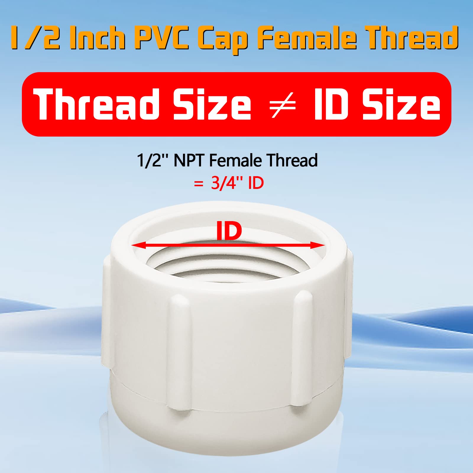 Snapklik.com : 15Pcs White 1/2in NPT PVC Pipe End Cap Plug