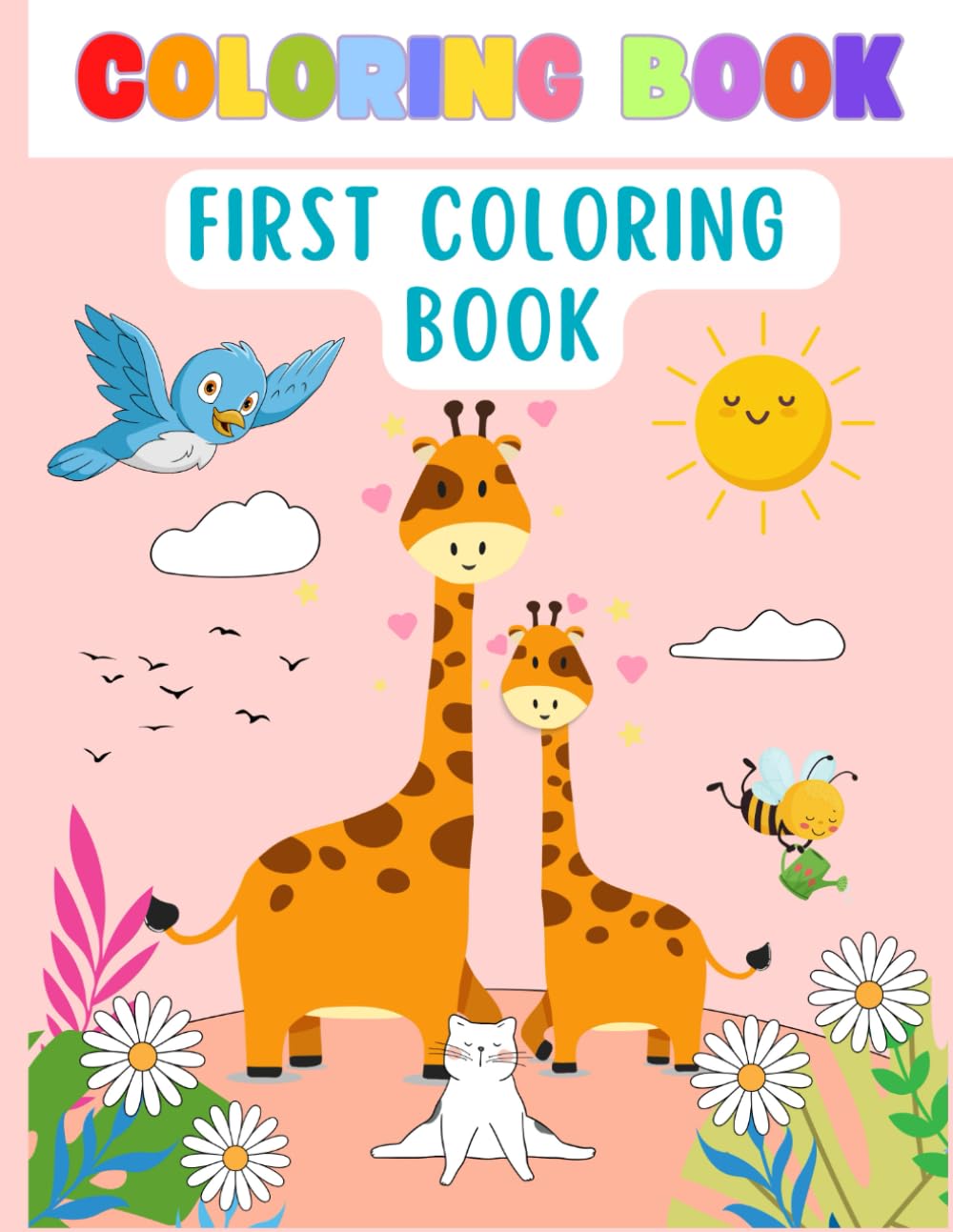 Simple coloring book for ages 1-3: Fun, simple, smiling animals to ...