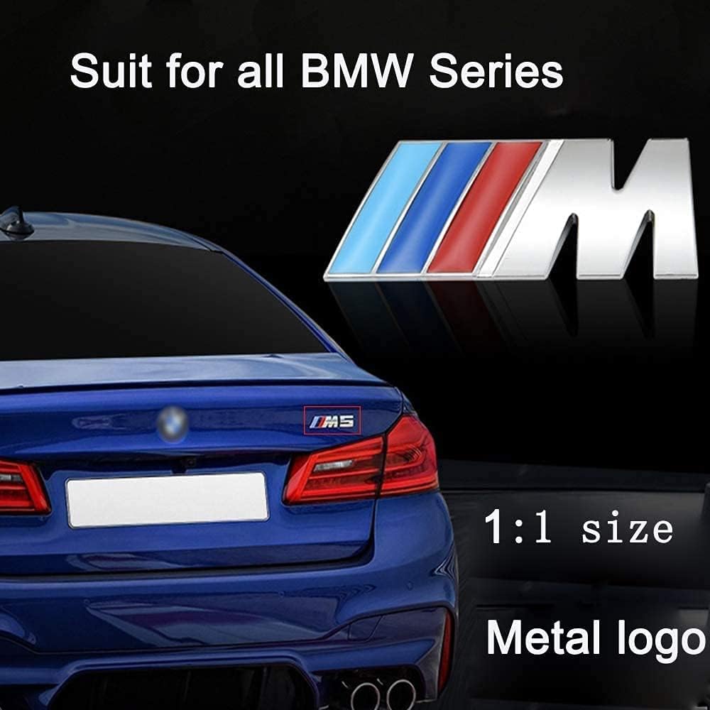 Metal Tri Color M Emblem BadgeCompatible with BMWSport Series Rear ...