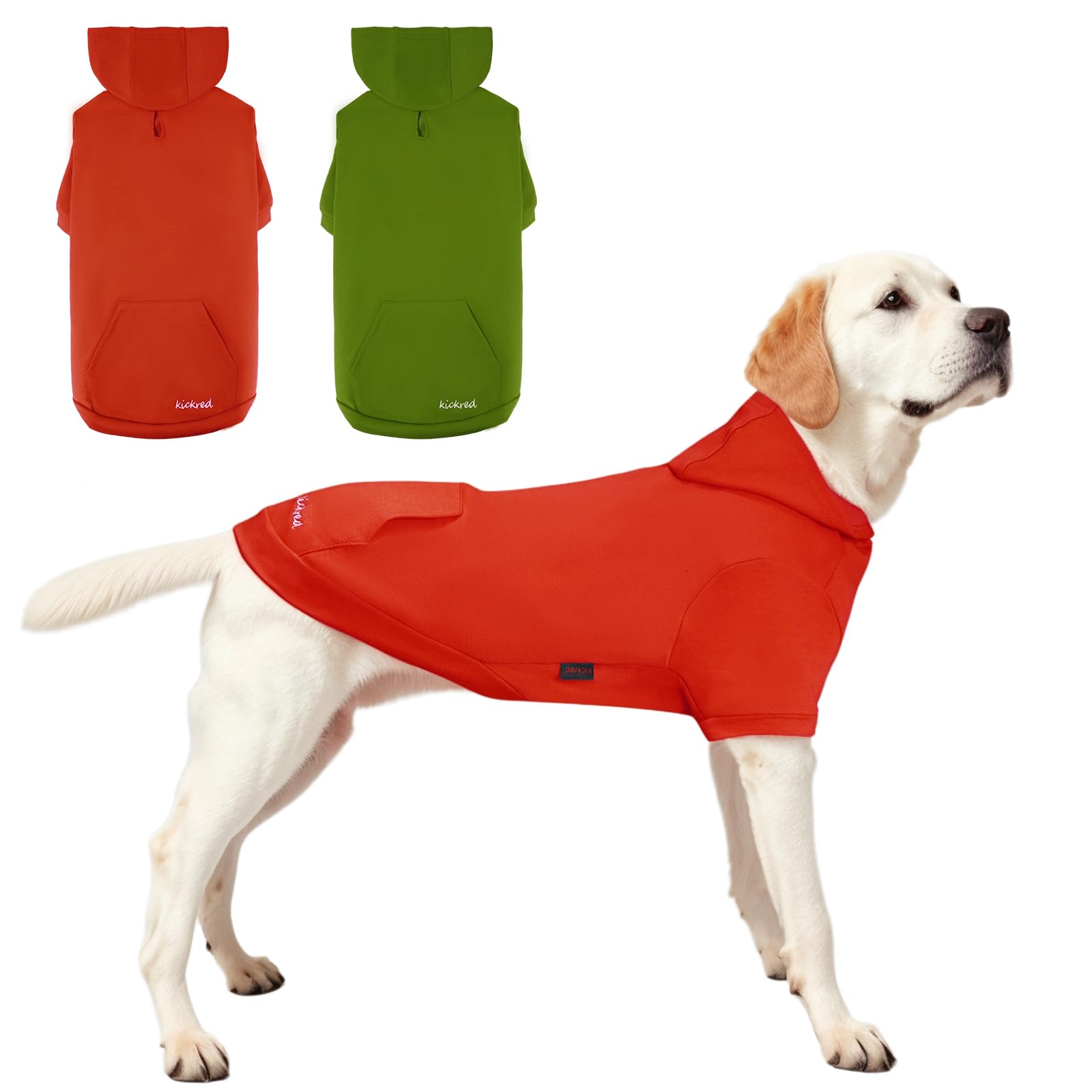 Amazon.com : Kickred 2 Pieces Basic Cotton Dog Hoodie Sweater, Soft Pet ...