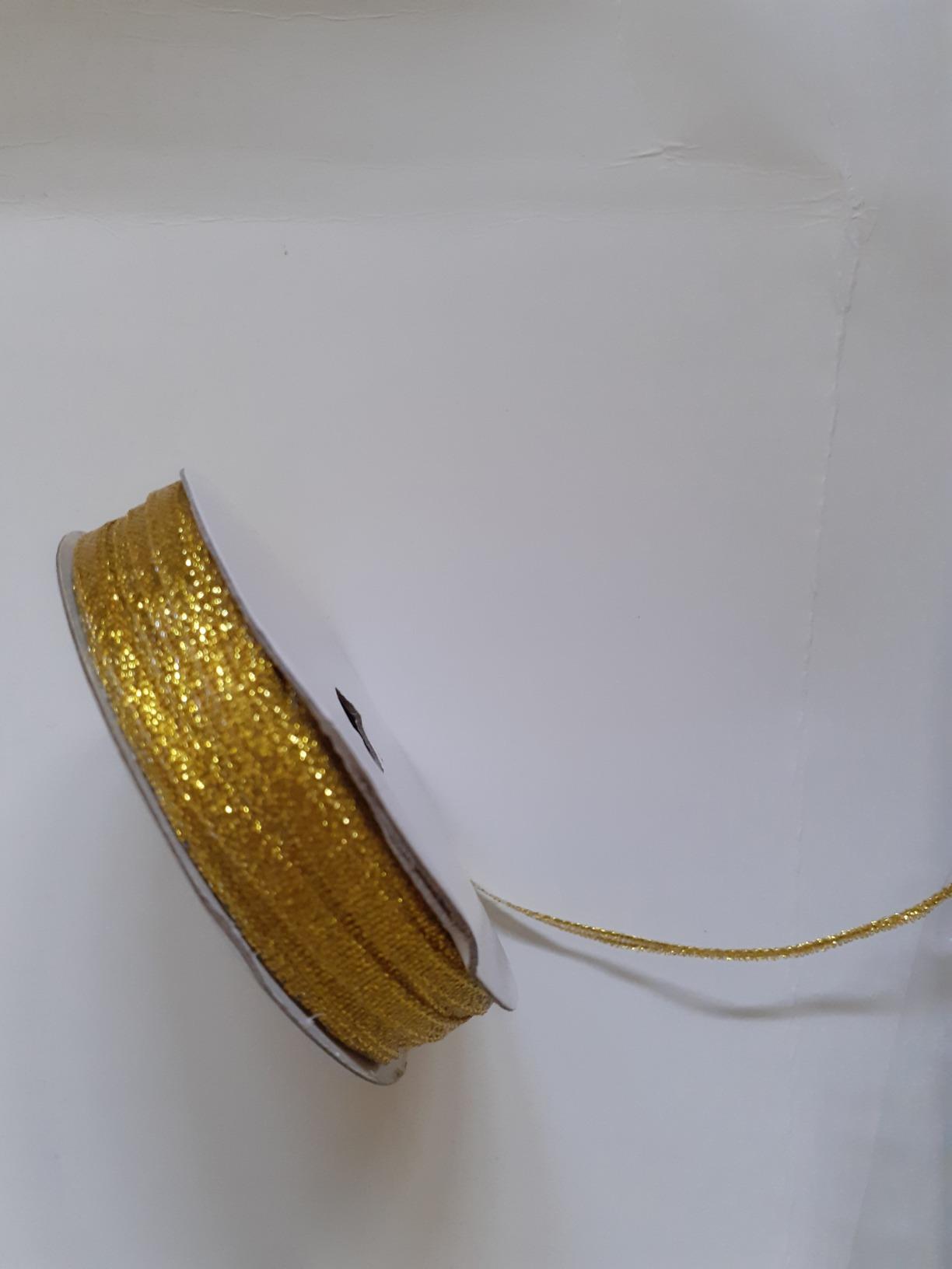 5M Metallic Gold Ribbon (thin) 3mm Wide. Decorative Ribbon For ...