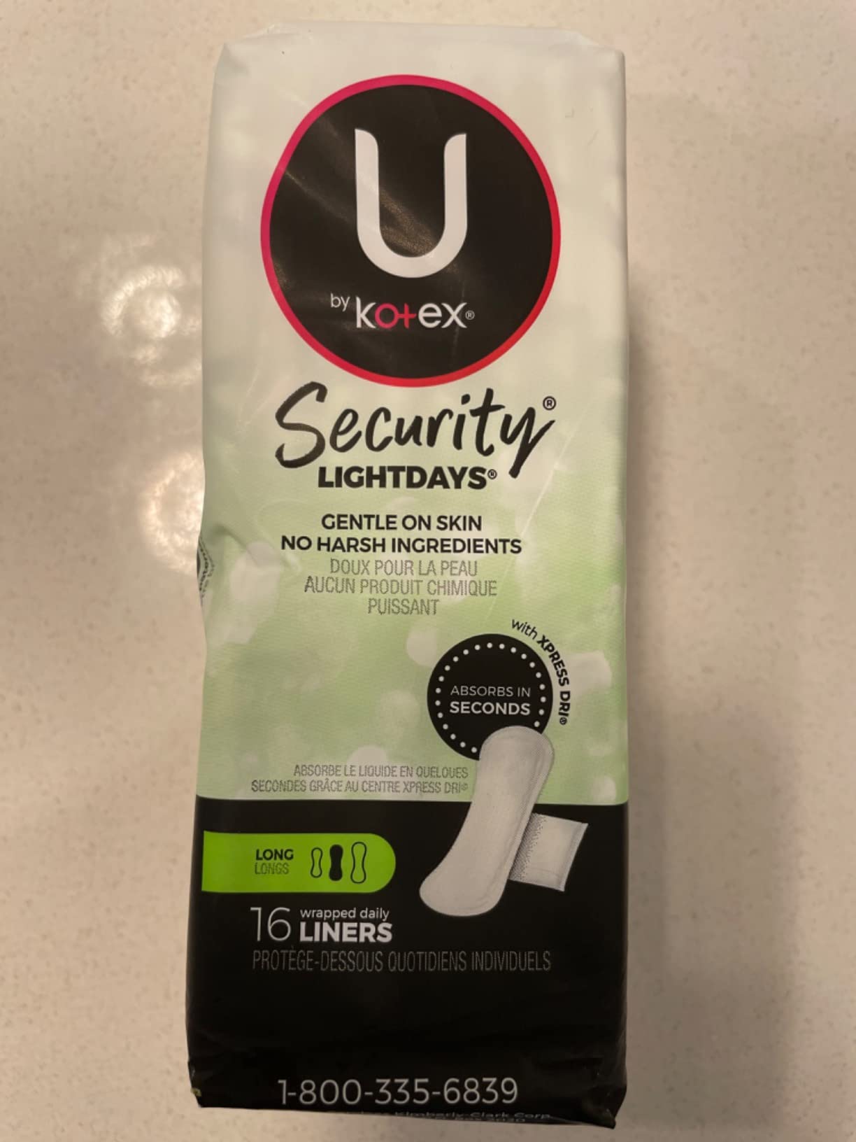 Amazon.com: Kotex Lightdays Liner, Long, 16 Count, (Pack of 6) : Health ...