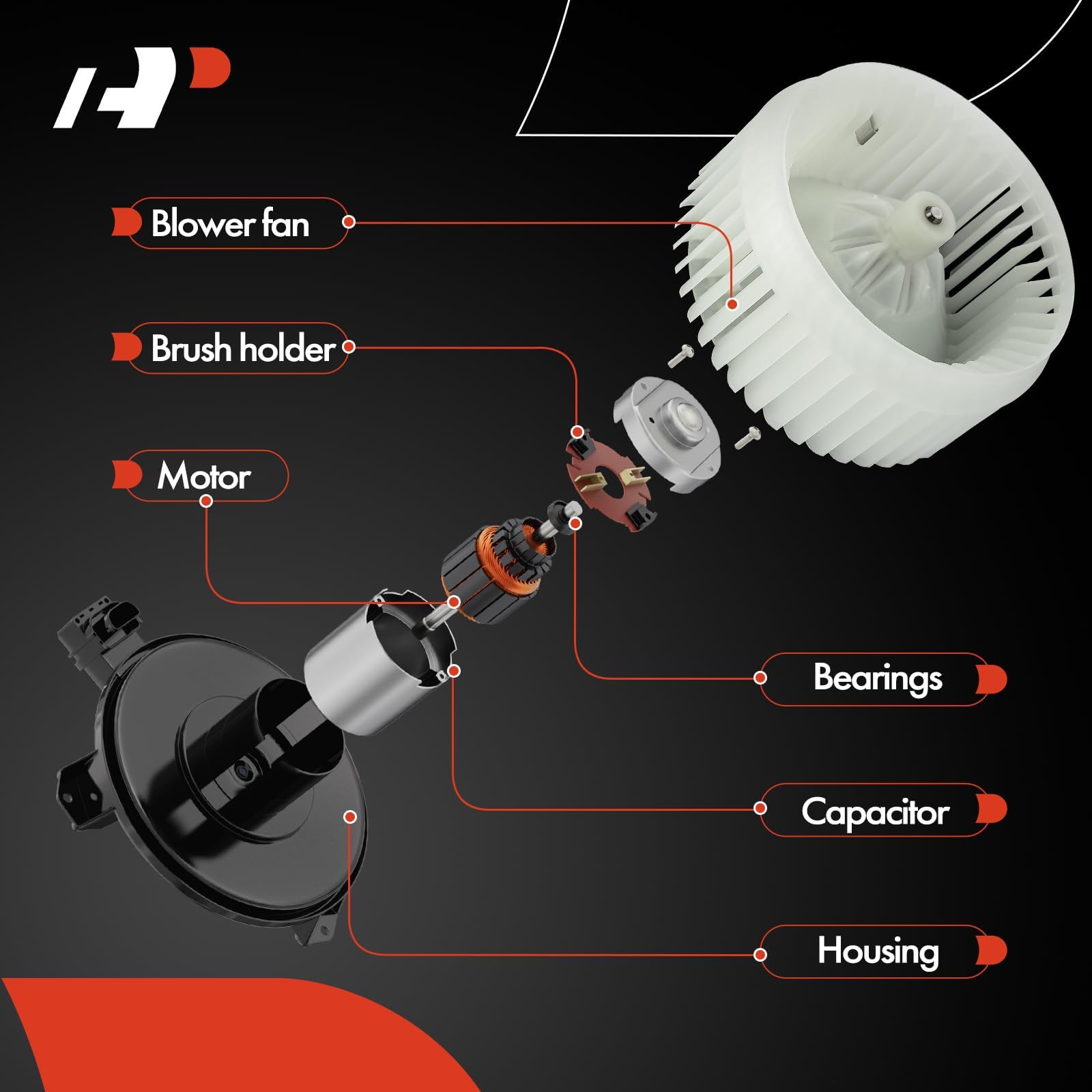 Rear Heater Motor Replacement Rear HVAC Blower Motor For Acura MDX ...