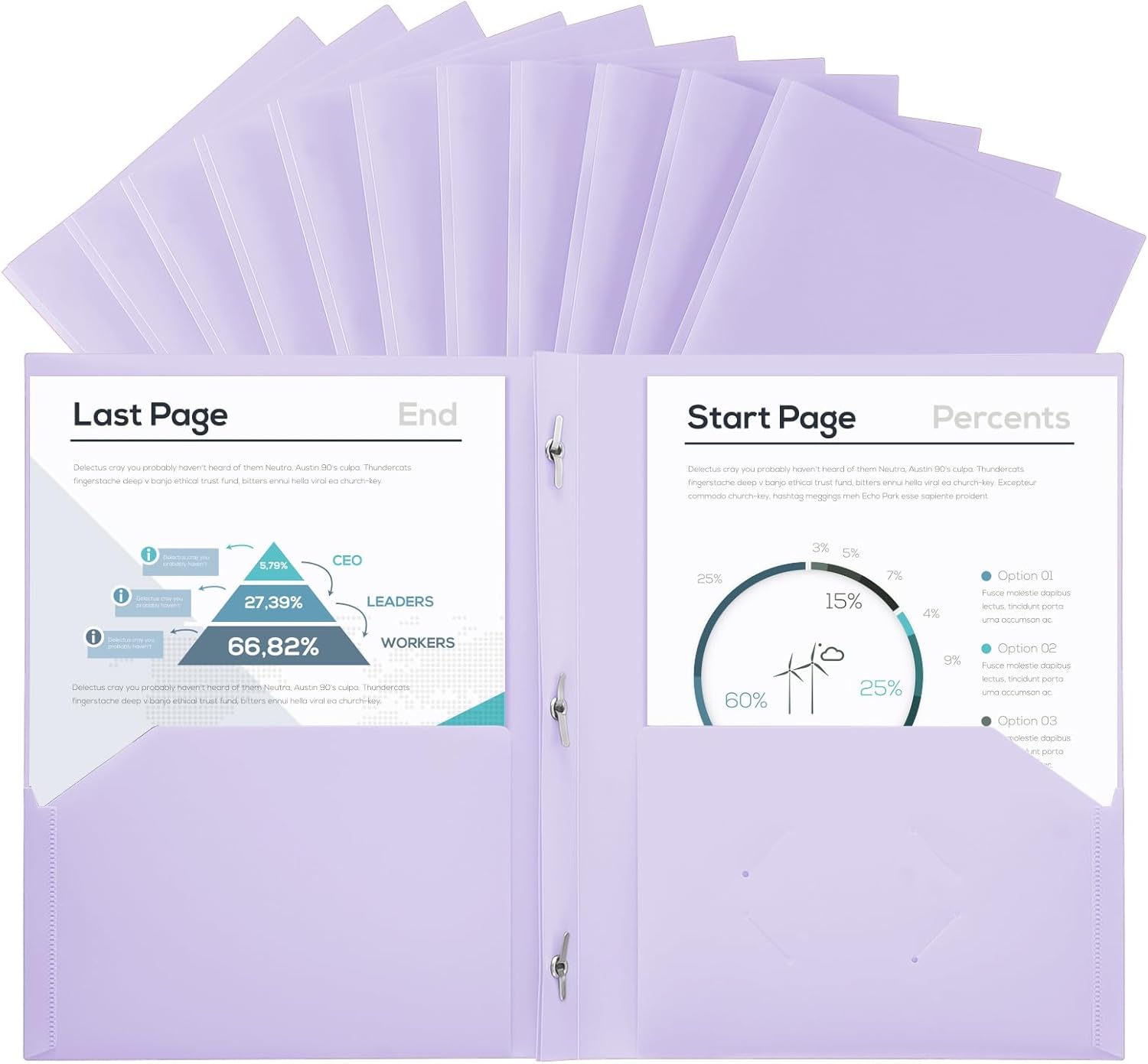 Amazon.com : SUIN Plastic Project-Folders with 2 Pockets & 3 Prong ...