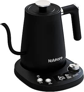 Amazon | Nafuhare 電気ケトル コーヒーケトル 0.8L 1200W 1℃単位温度調節 保温機能 ドリップタイマー機能付 空だき防止 自動電源オフ 急速沸騰 ℃/℉切替 細口 ...