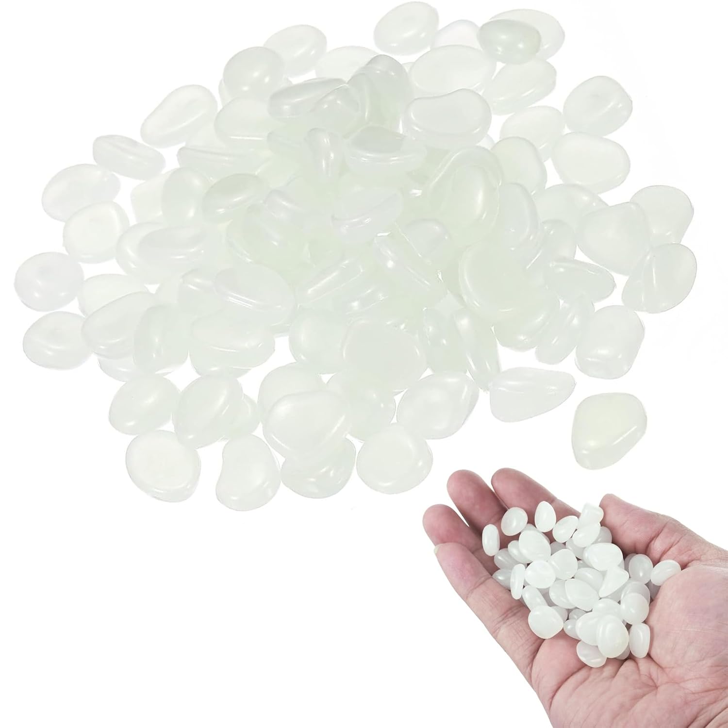 500PCS Glow in The Dark Pebbles, Glow in Dark Luminous Cobblestones ...
