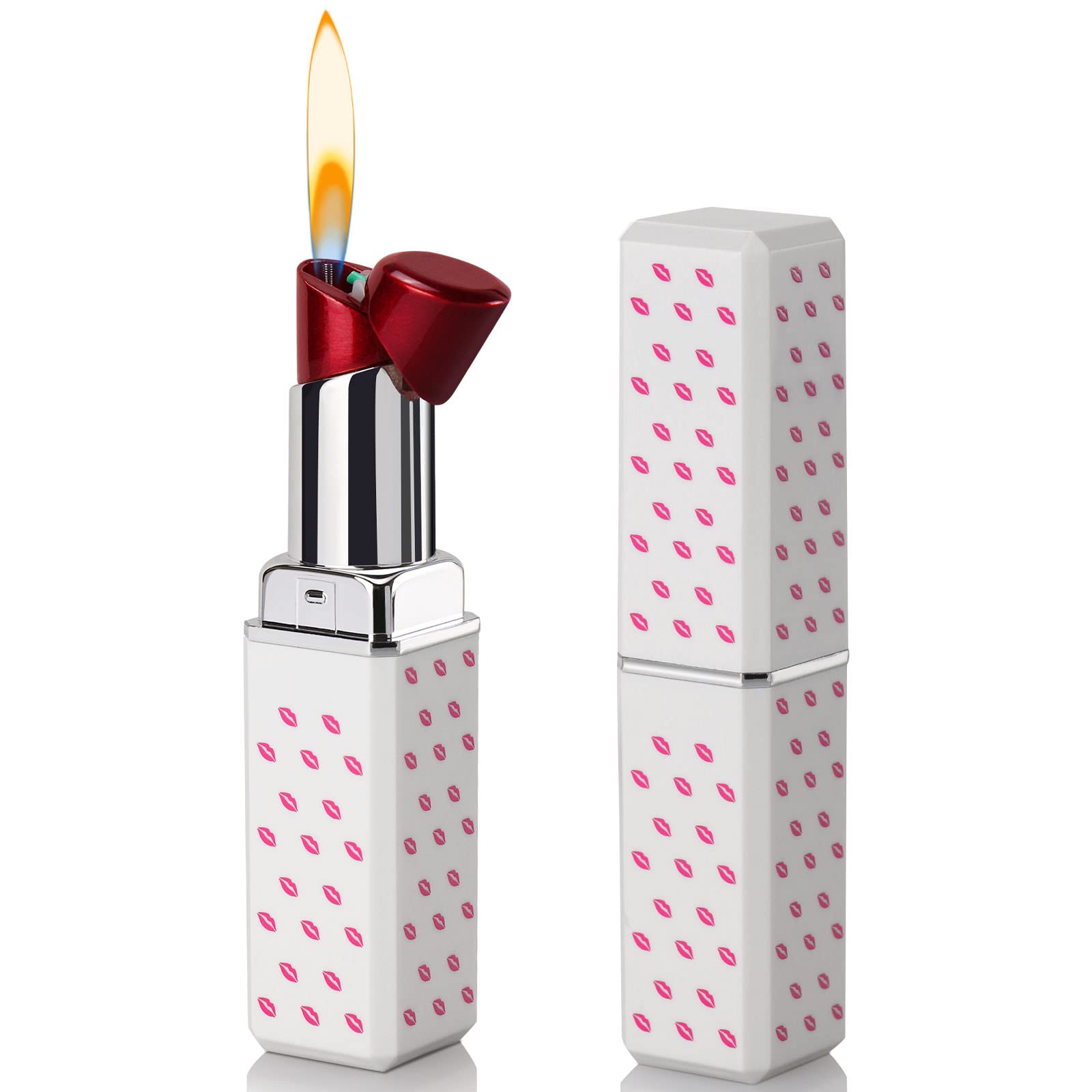 Amazon.com: Cute Lipstick Lighter,Soft Flame Refillable Butane Lighter ...