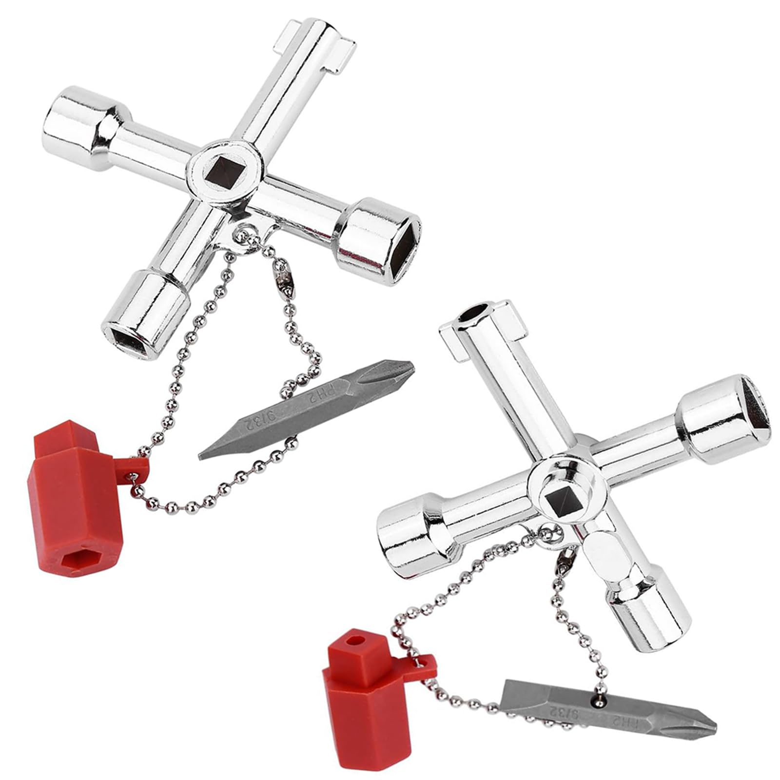 HCJspring 2 Pcs 4 Way Cross Key, Zinc Alloy Multifunction Universal ...