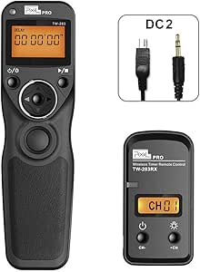 PIXEL TW-283 DC2 Wireless Remote Shutter Release 2.4G Timer Remote Control Compatible for Nikon ...