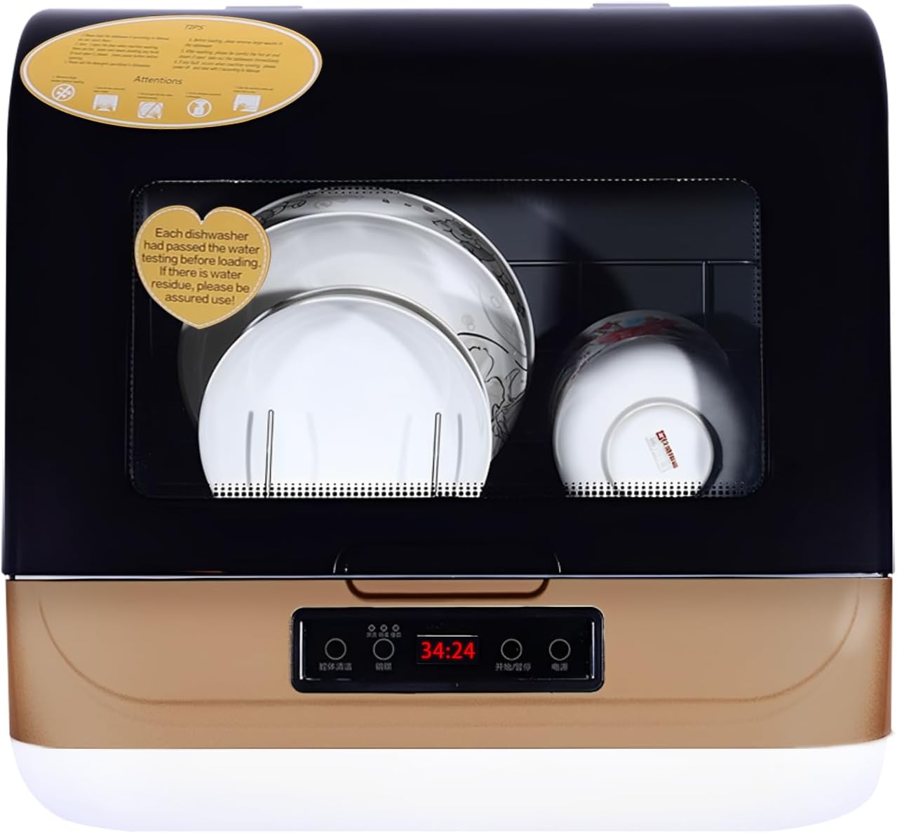 Amazon.com: Portable Countertop Dishwasher, Mini Dishwasher,4 Washing ...