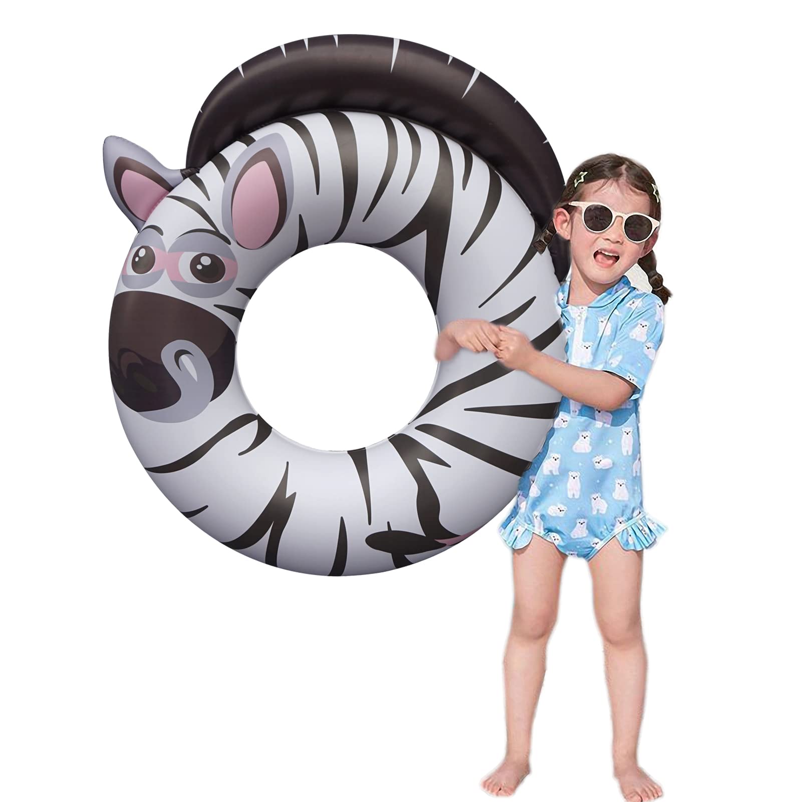 Snapklik.com : HOHQB Luxury Inflatable Zebra Pool Float