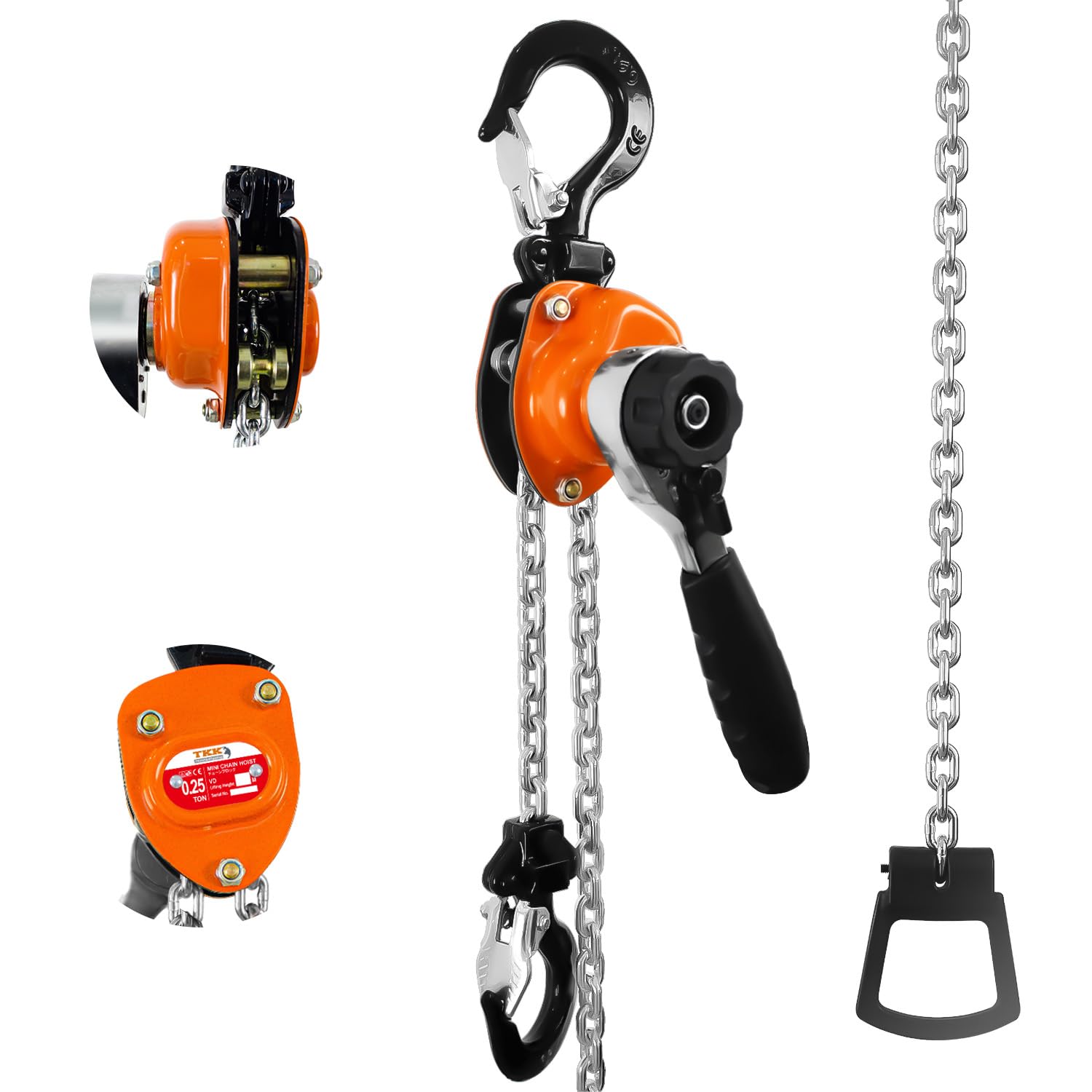 Snapklik.com : Mini Lever Chain Hoist 1/4 Ton - 550lbs Capacity, 10ft ...