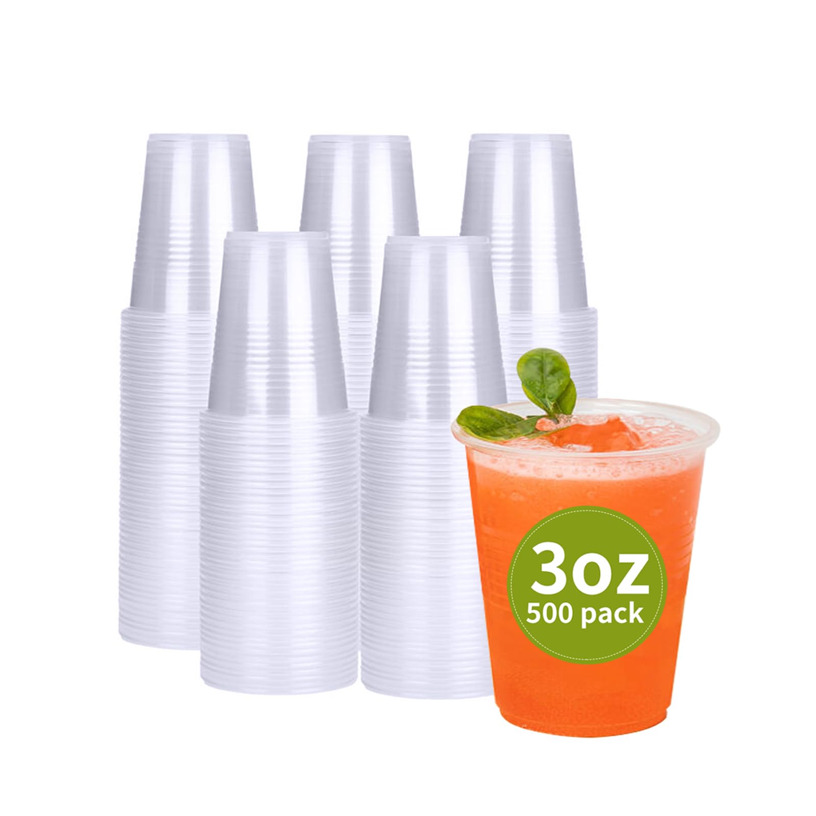 Amazon.com: RACETOP 500 Pack 3 oz Plastic Cups, Small Disposable ...