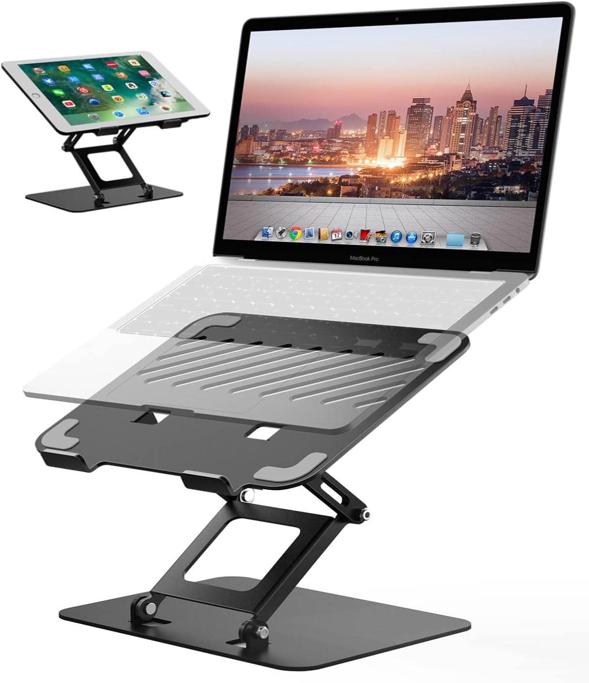 Amazon.com: STARSIKI Adjustable Laptop Stand, Foldable Metal Laptop ...