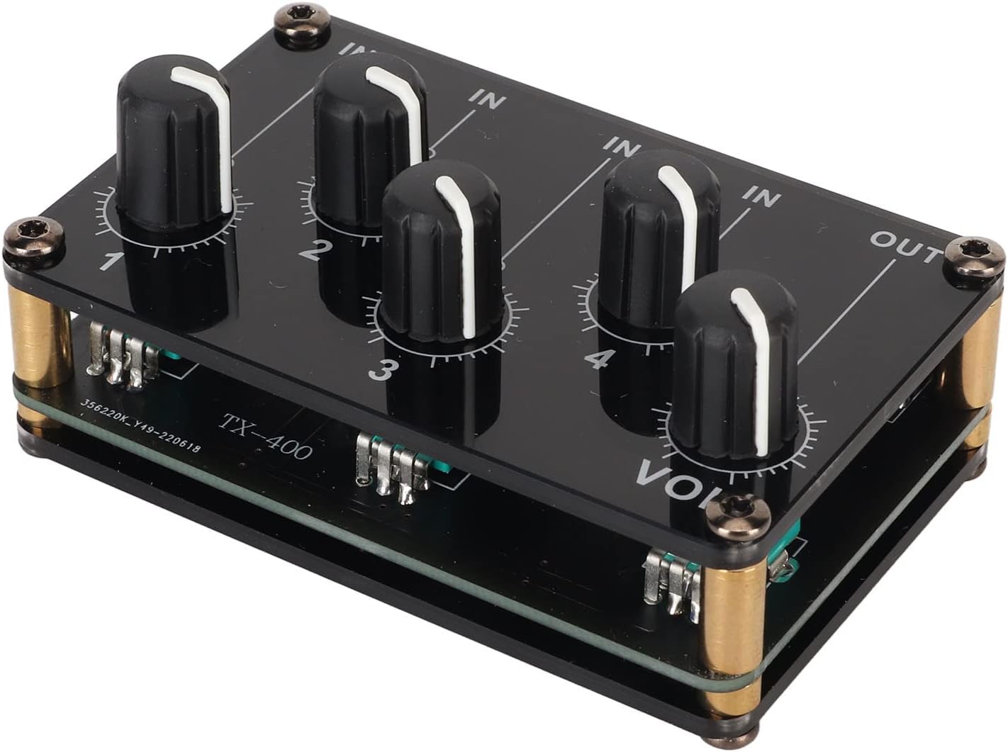 Amazon.com: Mini Portable Stereo 4 Channel Audio Mixer, 4 in 1 Passive ...