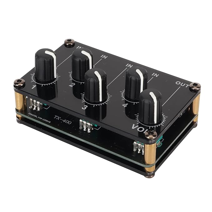 Mini Portable Stereo 4 Channel Audio Mixer, 4 in 1 Passive Live Studio ...