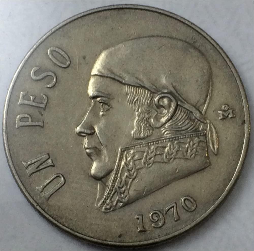 1971 M CLASSIC HALF CENTURY OLD MEXICO PESO COINS w FATHER of COUNTRY ...