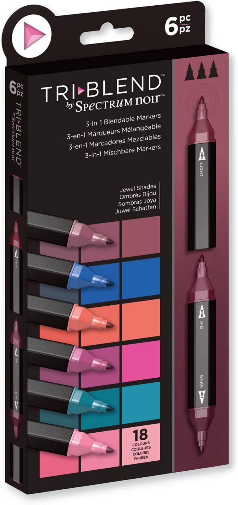 Amazon.com : Spectrum Noir Triblend-Blendable Alcohol Marker Pens Set ...