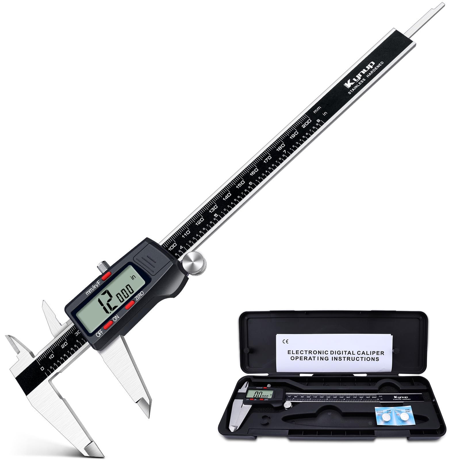 Snapklik.com : Kynup Digital Caliper, 8 Inch Micrometer Caliper Tool ...