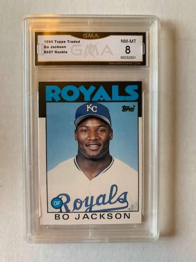 Amazon.com: 1986 Topps Traded #50T Bo Jackson GRADED 8 NM-MT ...