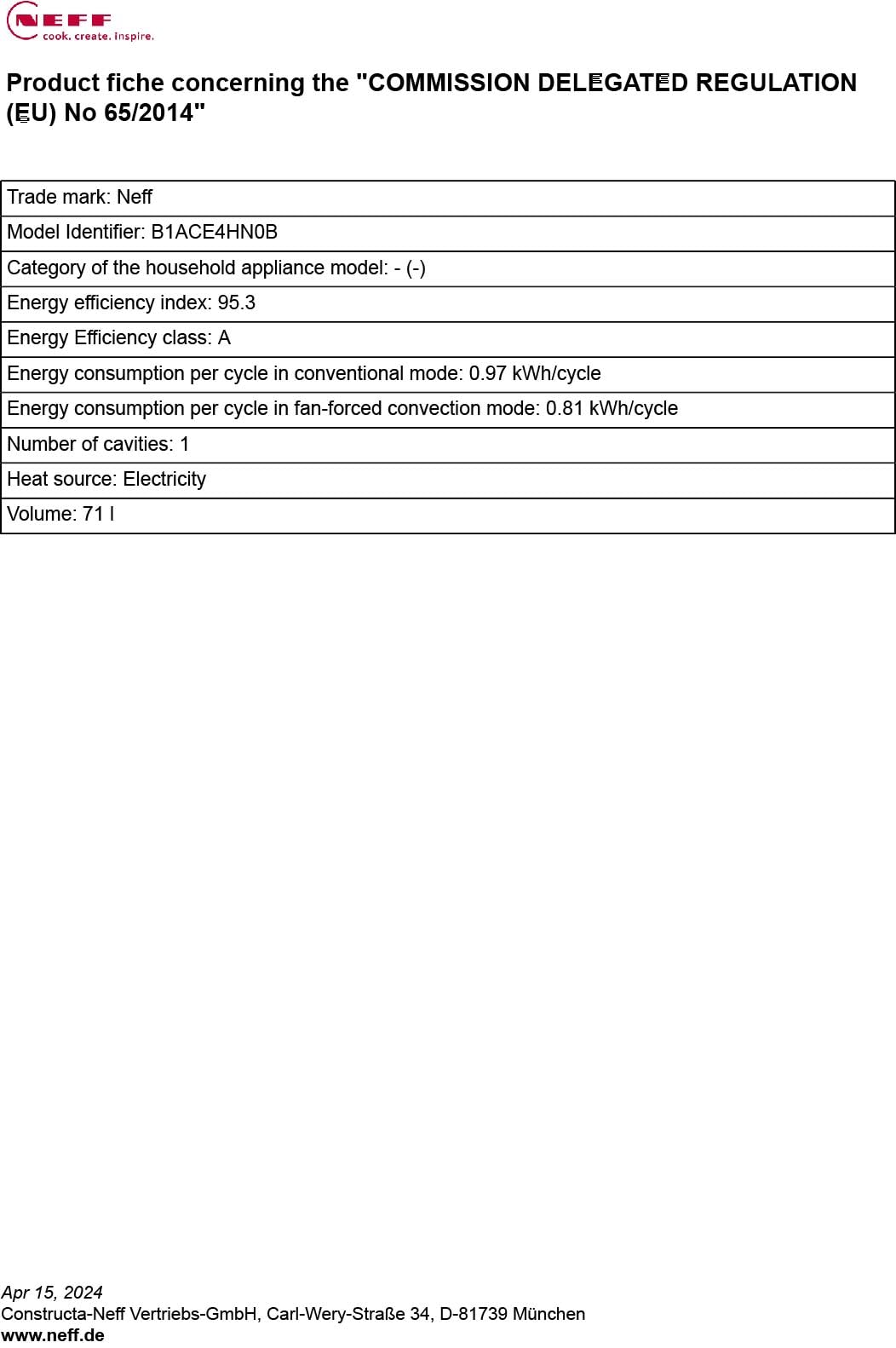 Neff B2ACH7HH0B N 50, Built-in oven 60 x 60 cm Stainless steel : Amazon ...