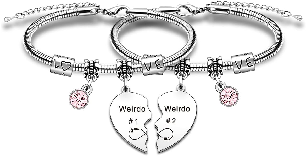 SMARGO 2 Pcs Weirdo 1 Weirdo 2 Charm Best Friend Bracelets Gifts For ...