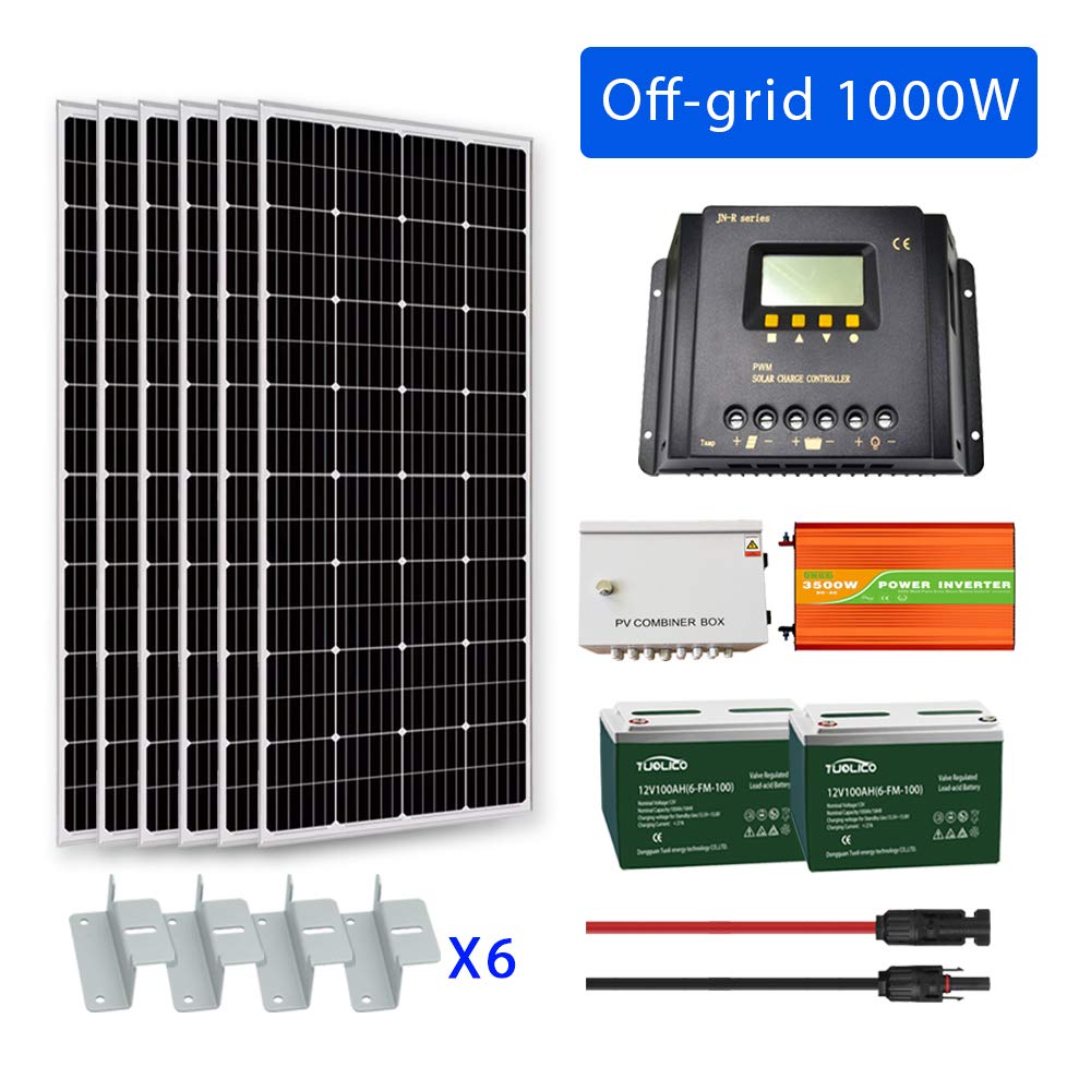 Buy 1000 Watt Solar System Solar Panel Kit Off Grid 6PCS 160W 12 Volt ...