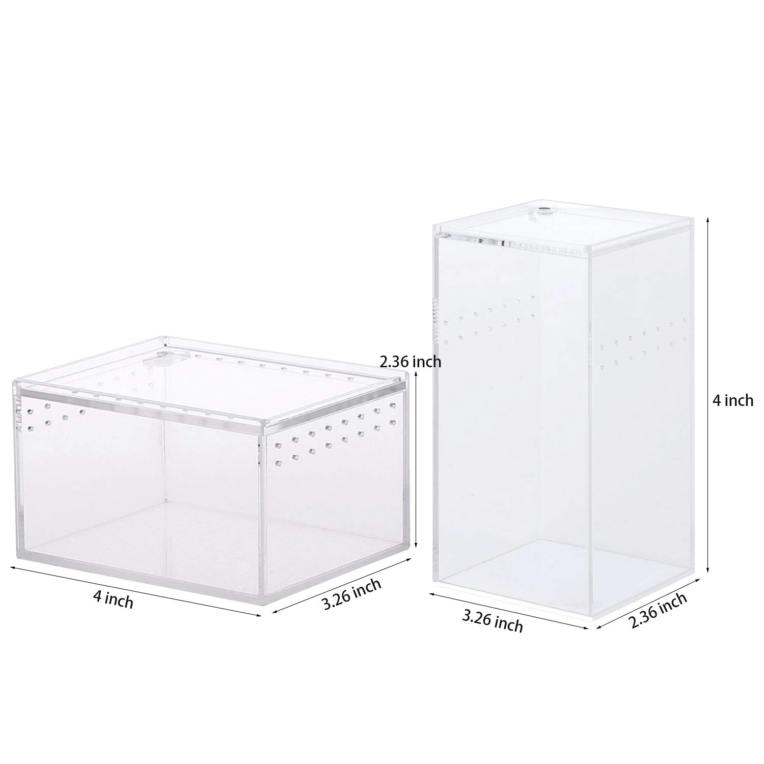 Snapklik.com : 2 Pack Acrylic Reptile Terrarium Enclosure Tank Snail ...