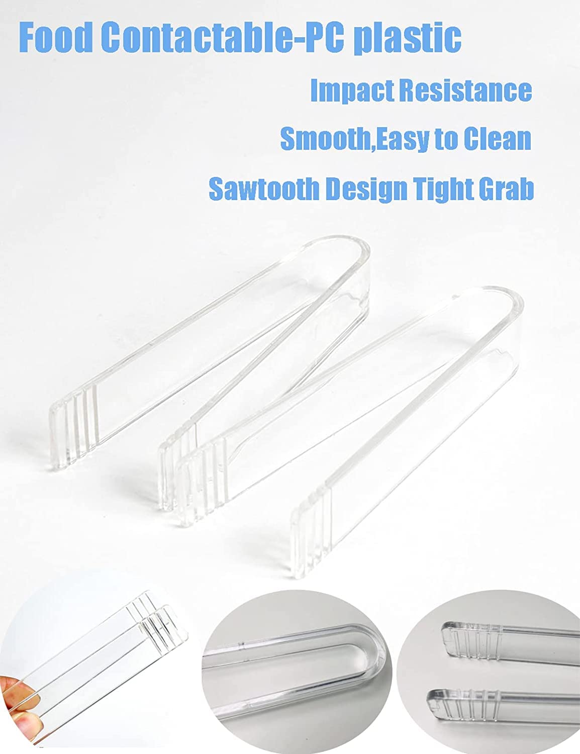 Snapklik.com : 10 Packs Of Plastic Buffet Serving Tongs,6.3 Inch Mini ...