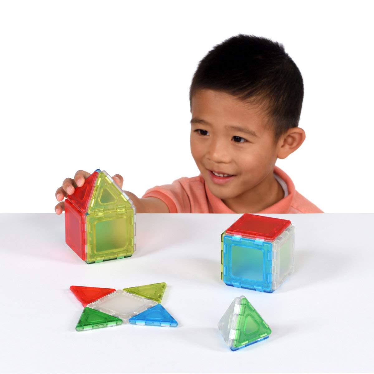 Polydron Translucent Solid Magnetic Class Set - 72 Piece Magnetic Education Learning ...