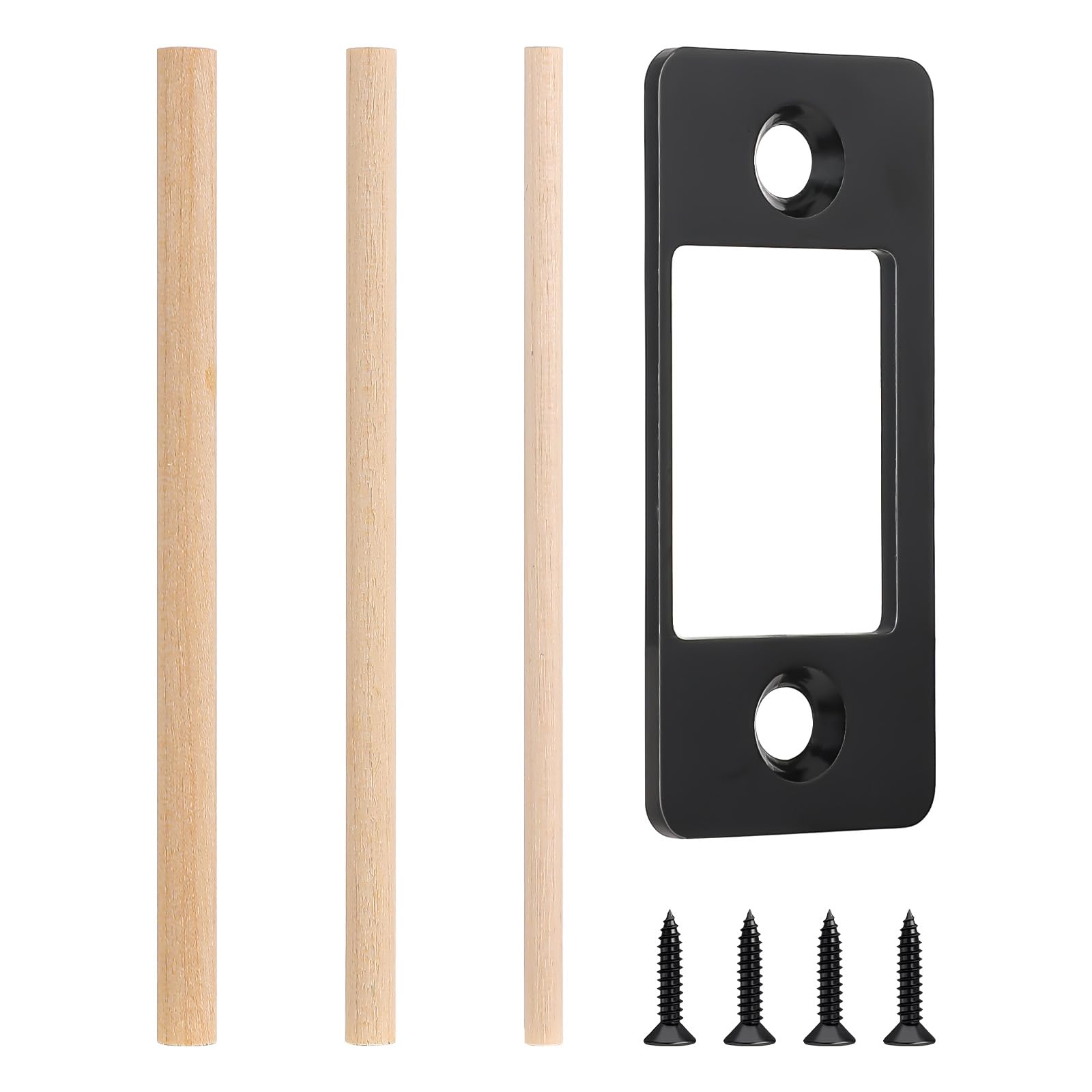 Deadbolt Restorer Strike Plate Black, Large Hole and Narrow Edge Frame ...