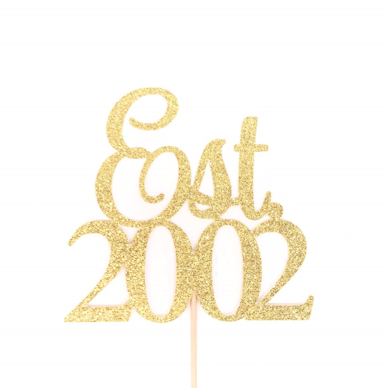 Buy Atelier Elegance Established in 2002 Cake Topper, 20th Birthday ...