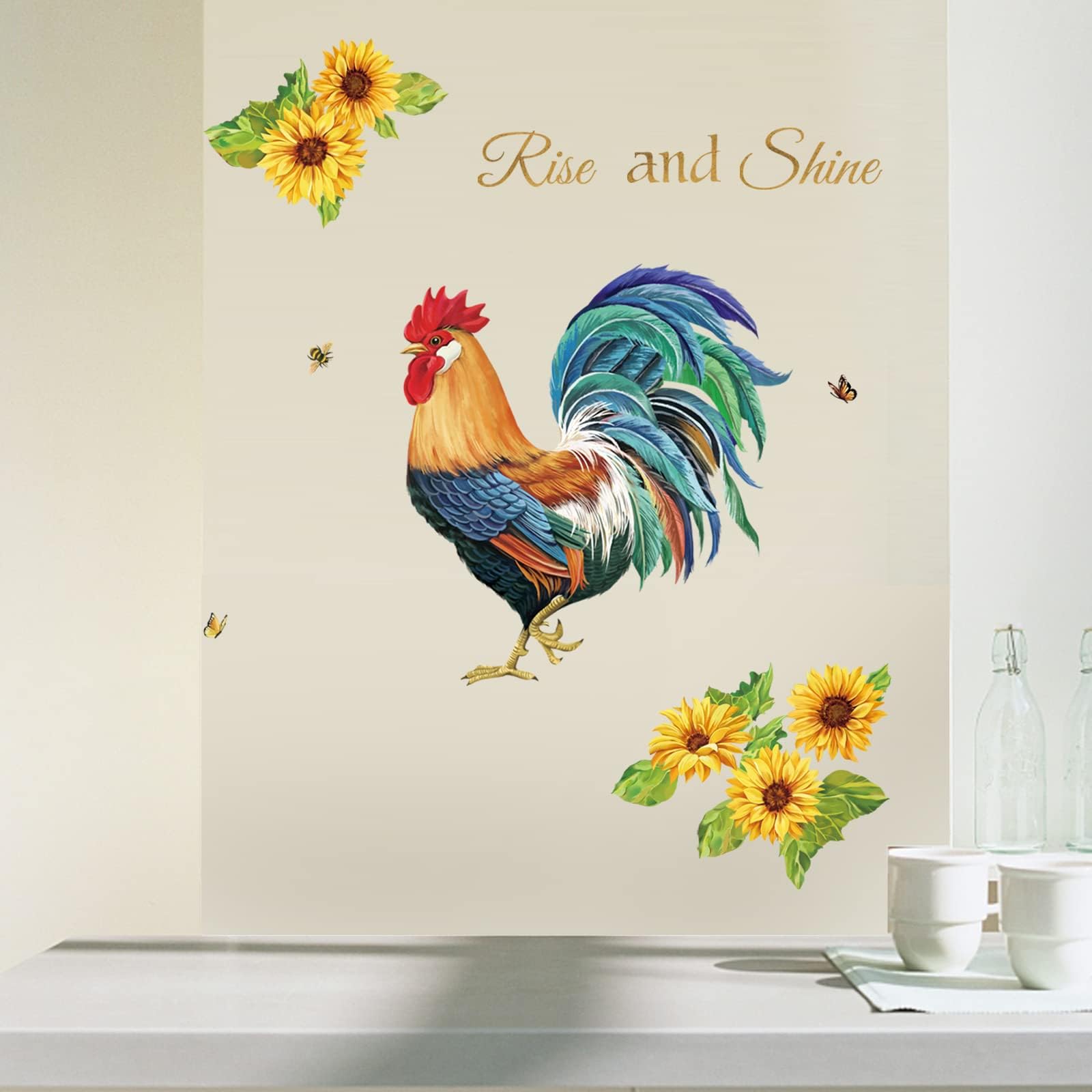 Amazon.com: IdeaStix Pretty Boy Roosters 2-Sheet Accents Peel and Stick ...
