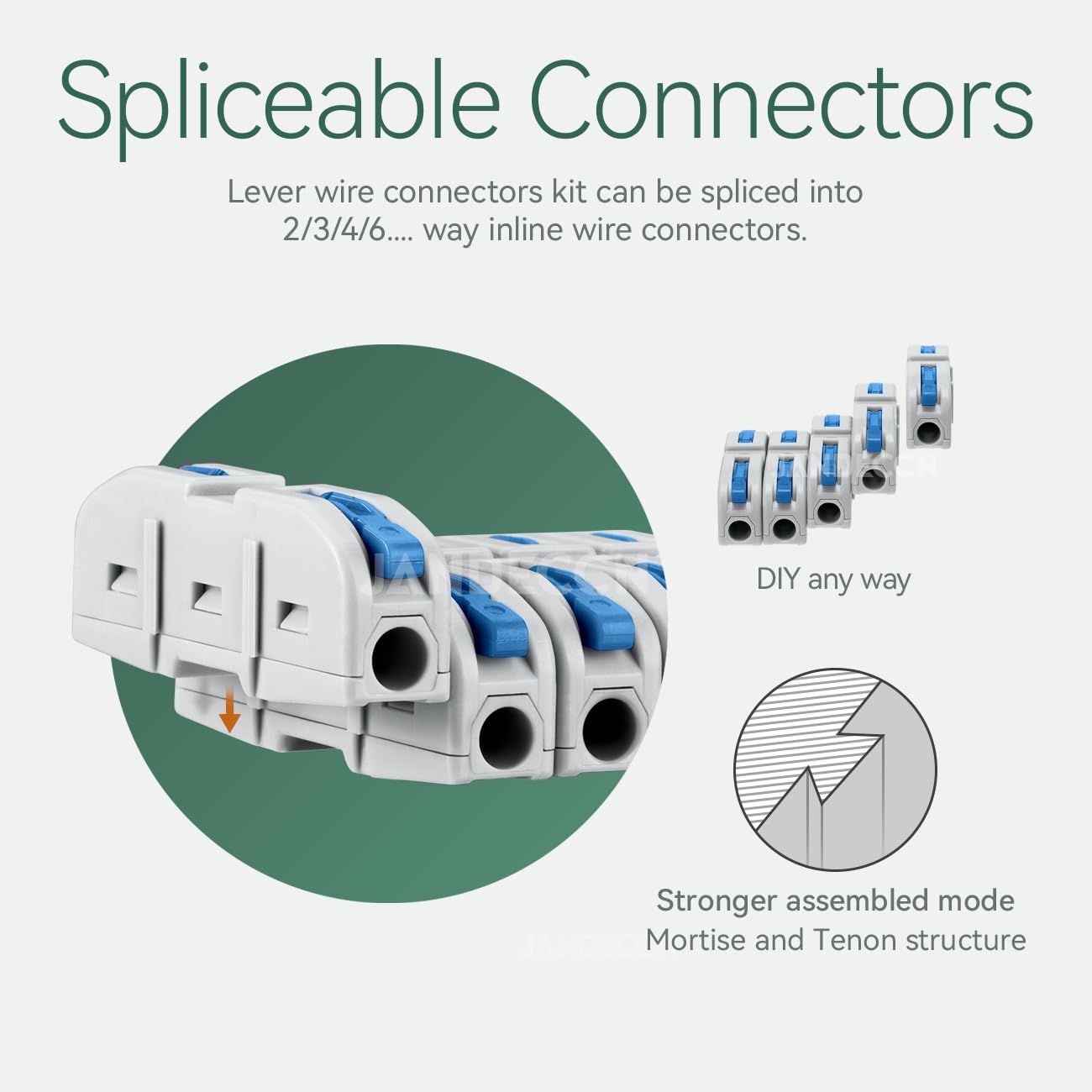 Snapklik.com : JANDECCN 50Pack DIY Wire Connectors, DIY Splicing Into 2 ...