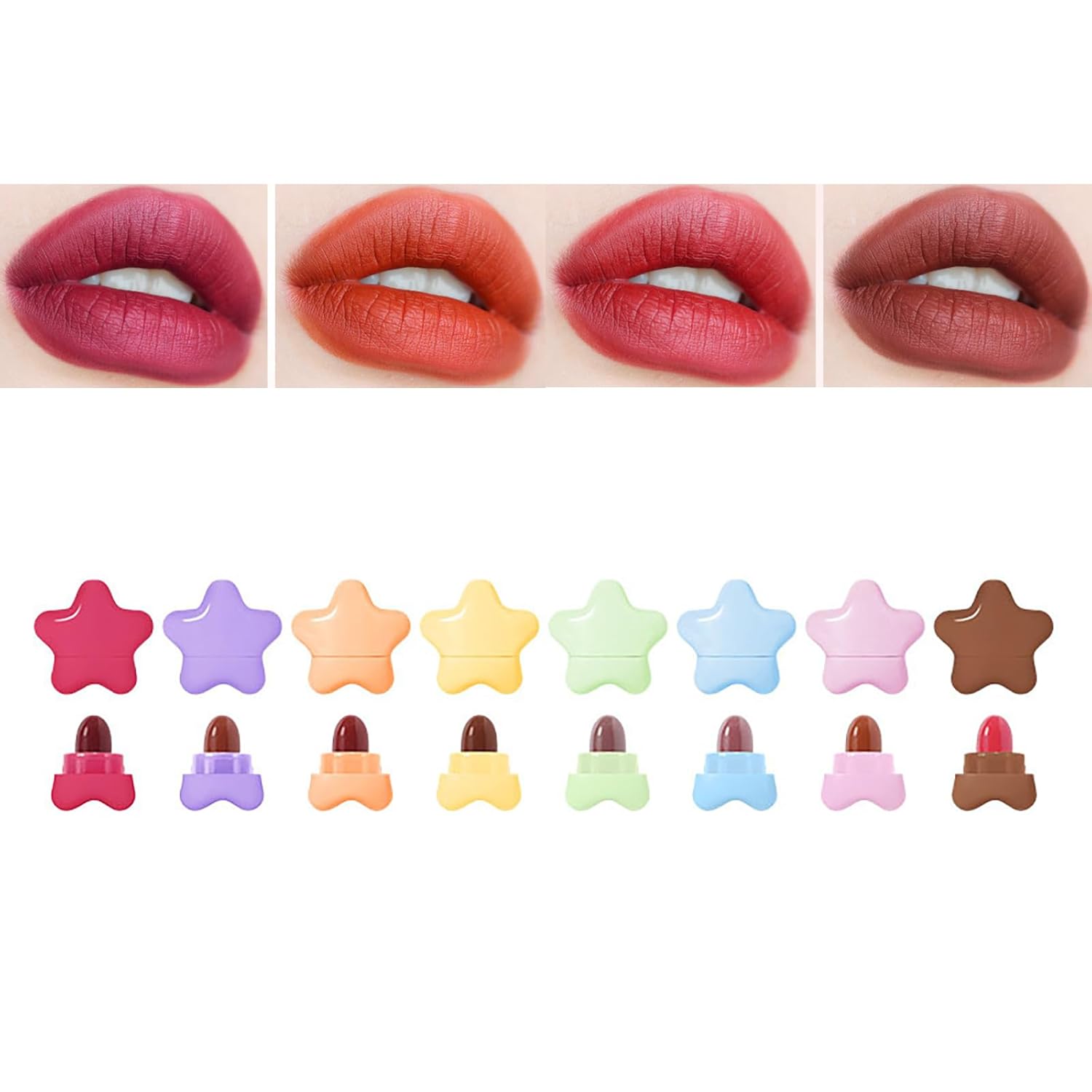 Amazon.com : CHSEEO Cute Lipstick For Girls Women, 8-Color Matte Color ...
