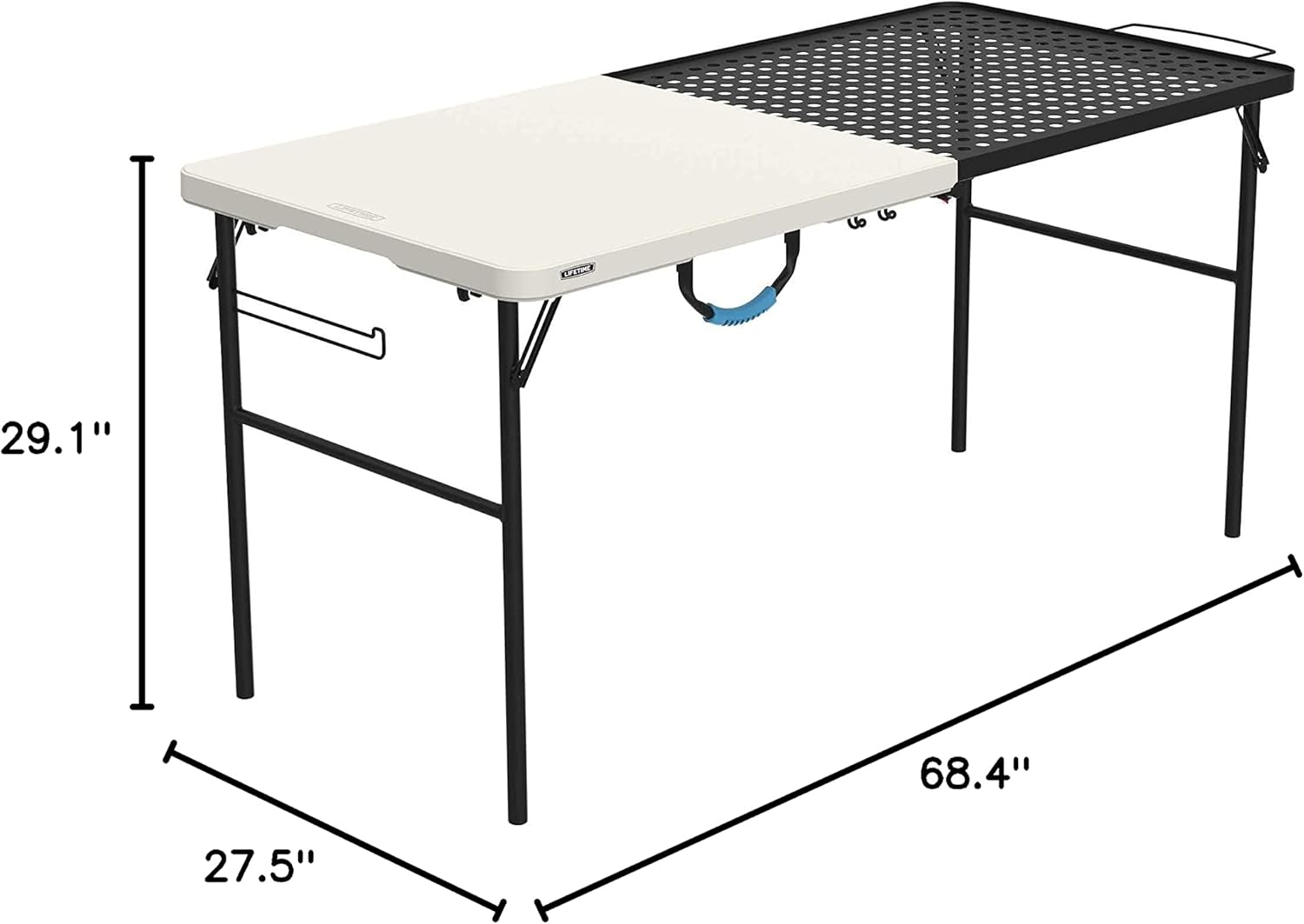 Buy Lifetime Folding Tailgate Table with Grill Rack, 5-Foot, Pumice ...