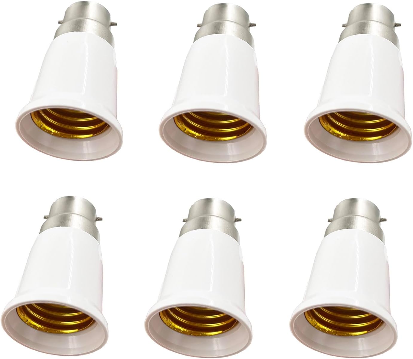 B22 to E27 Bulb Adapter 6 Pack - Lamp Holder Converter - Bayonet Cap to ...