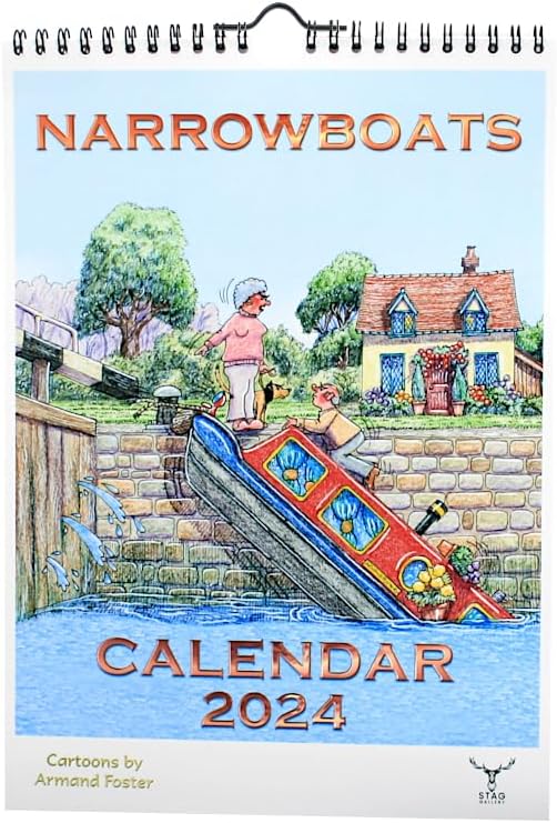Narrowboats Humour Cartoon Funny 2024 Yearly Wall Hanging Calendar ...