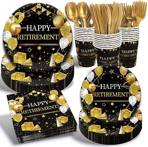 Amazon.com: Kepeel 168 Pcs Retirement Party Supplies, Happy Retirement ...
